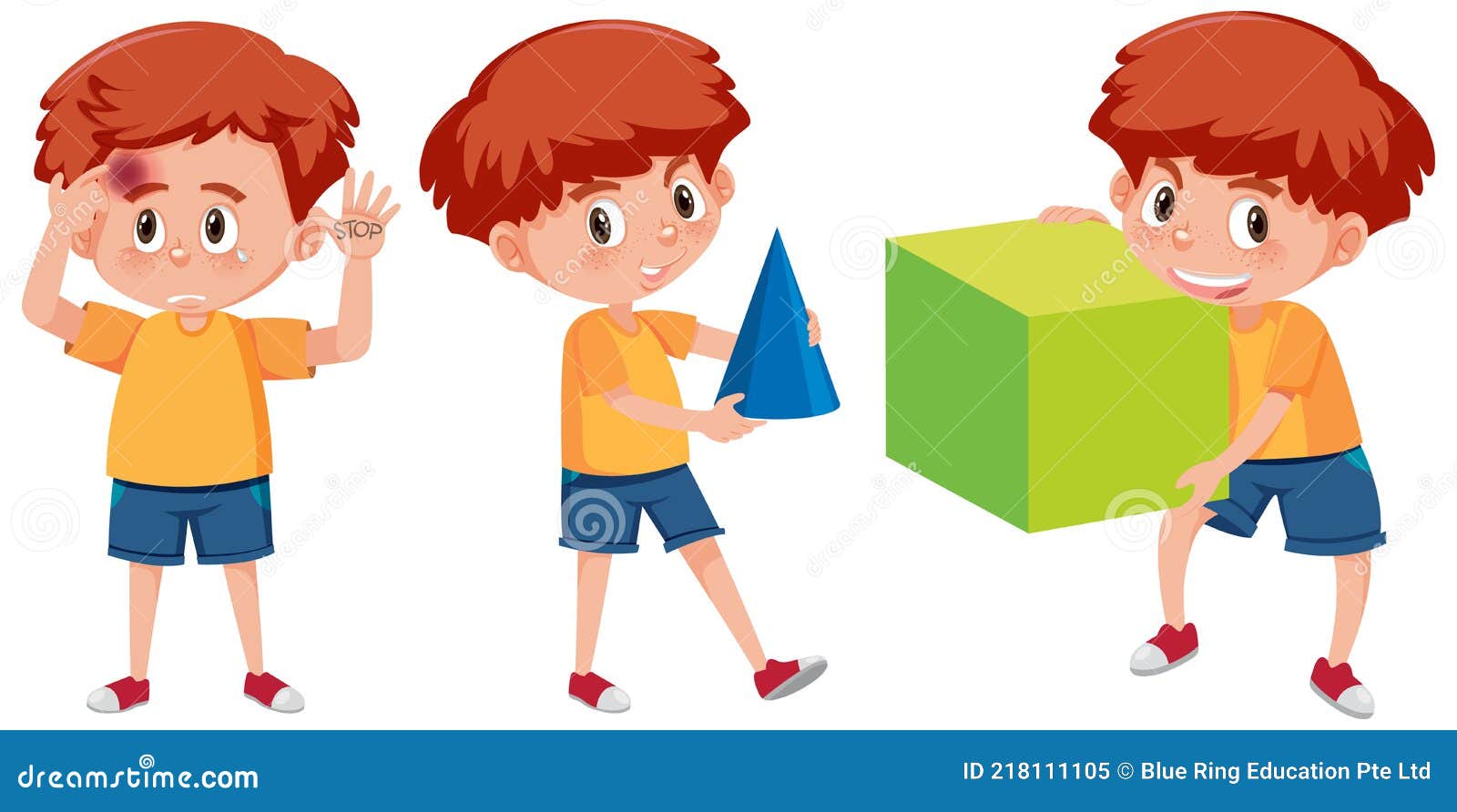 Set of a Boy Holding Different Math Tools Stock Vector - Illustration ...