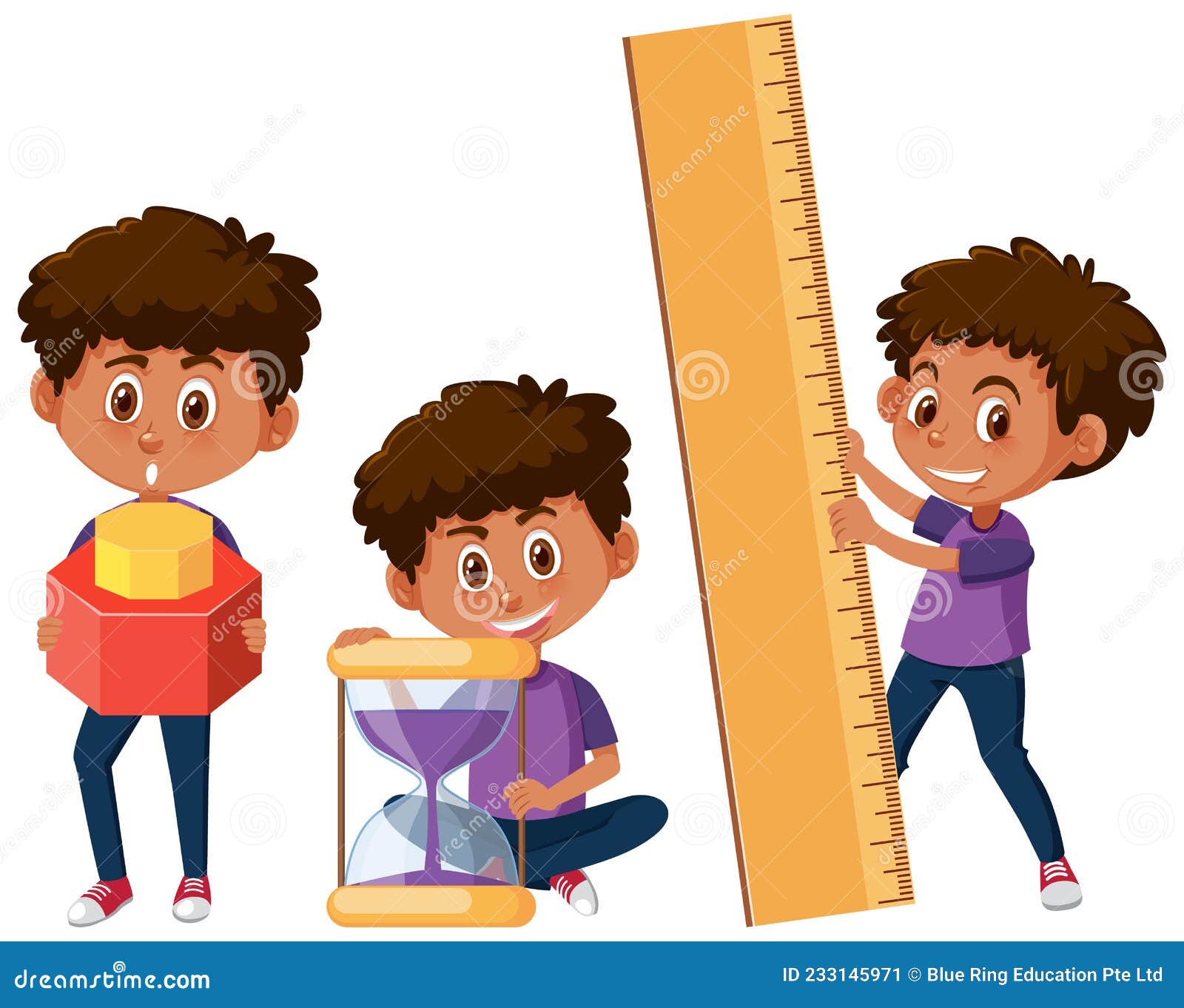 Set of a Boy Holding Different Math Tools Stock Vector - Illustration ...