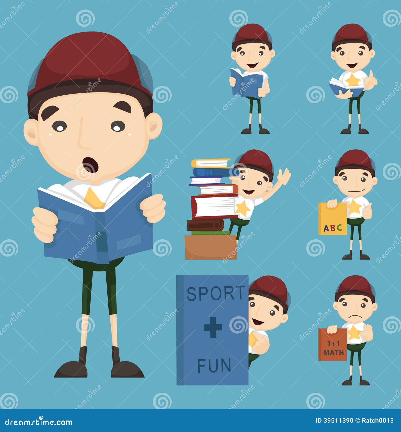 Set of boy learn stock vector. Illustration of infographics - 39511390