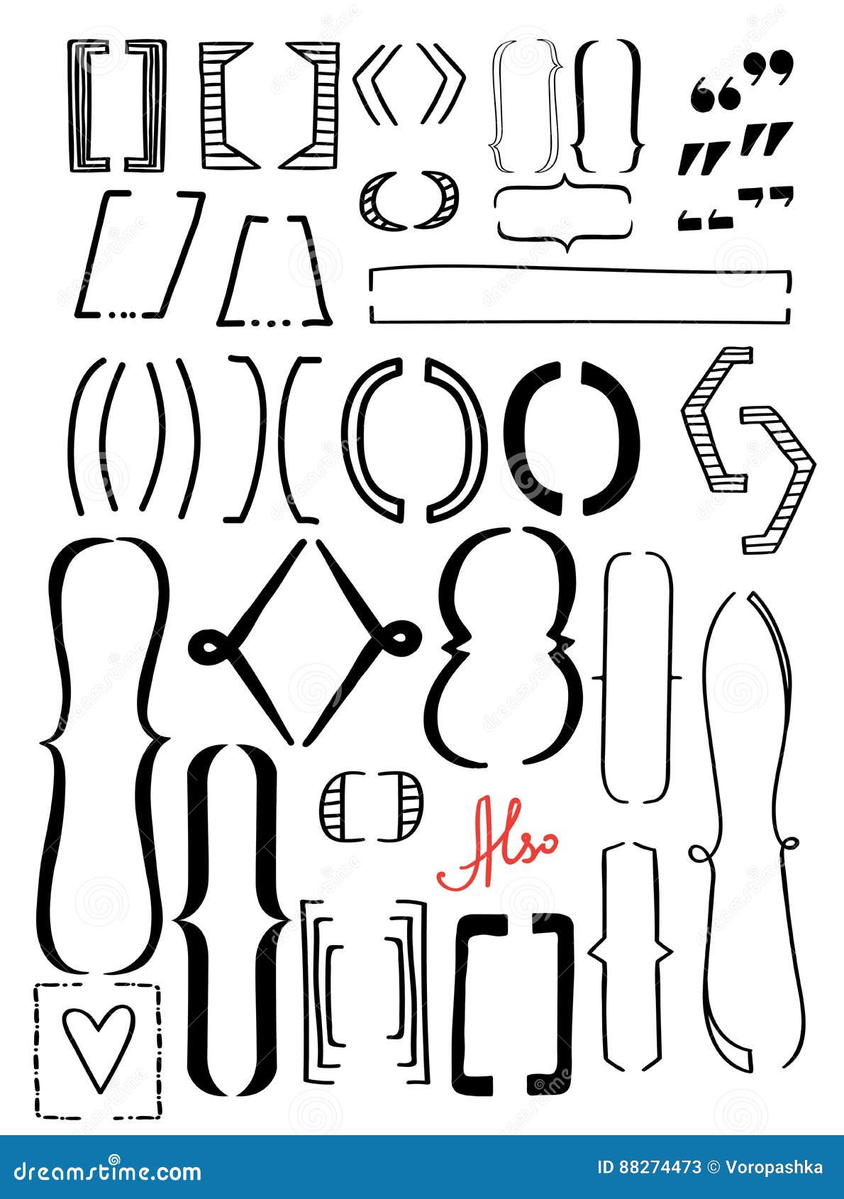 Set brackets stock vector. Illustration of group, label - 88274473