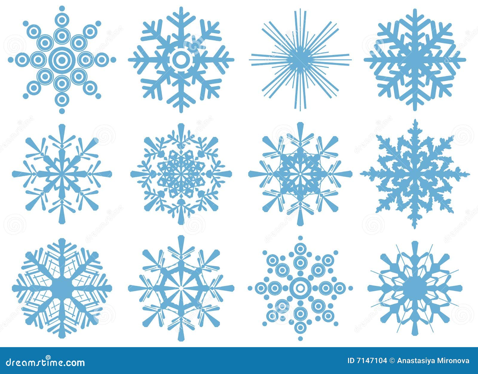Set of Brand New Snowflakes Stock Vector - Illustration of round ...