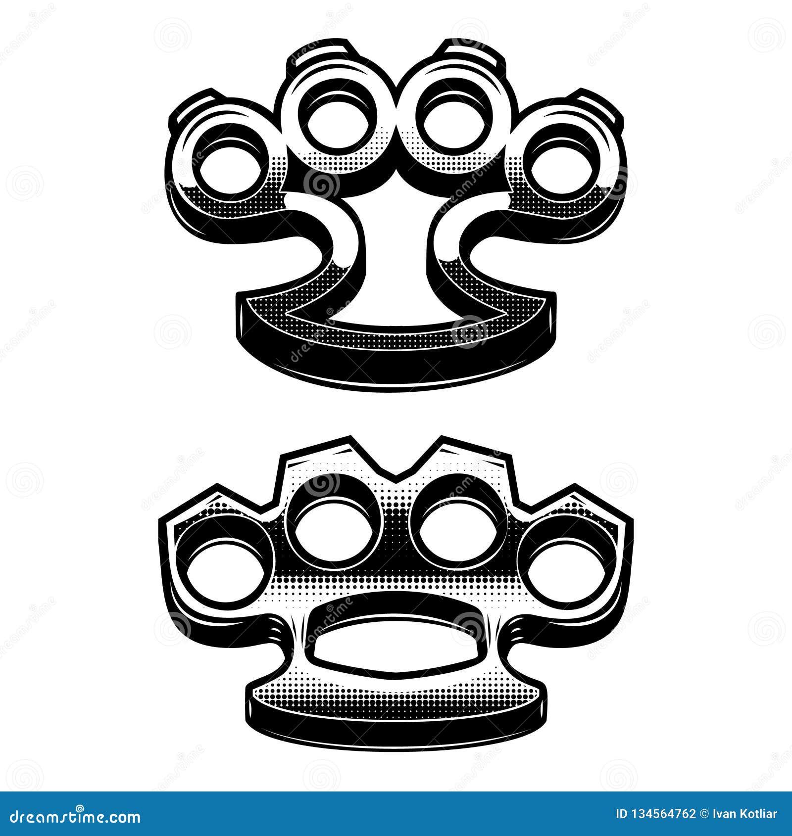 Brass Knuckle Silhouette Vector Illustration 122745452