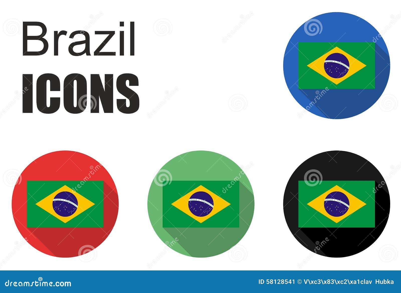 Set brazil flat icons stock illustration. Illustration of language ...
