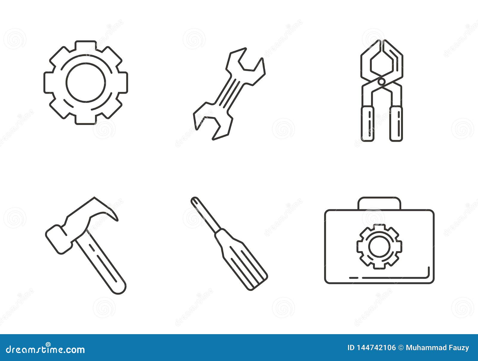 Set of Tools Icon with Outline Design. Tools Vector Illustration Stock ...