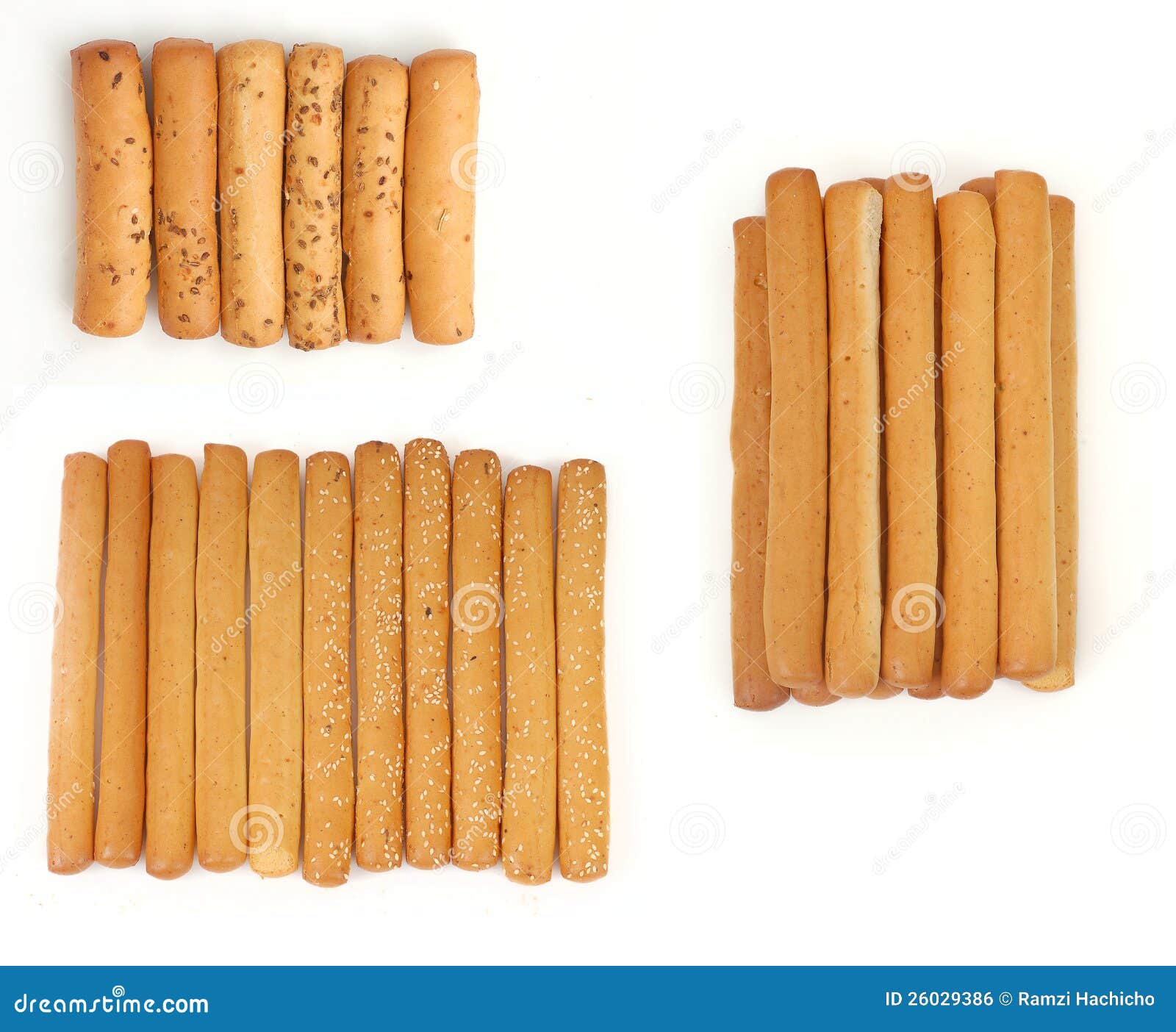 Set of Bread Sticks with Different Flavors Stock Photo - Image of ...