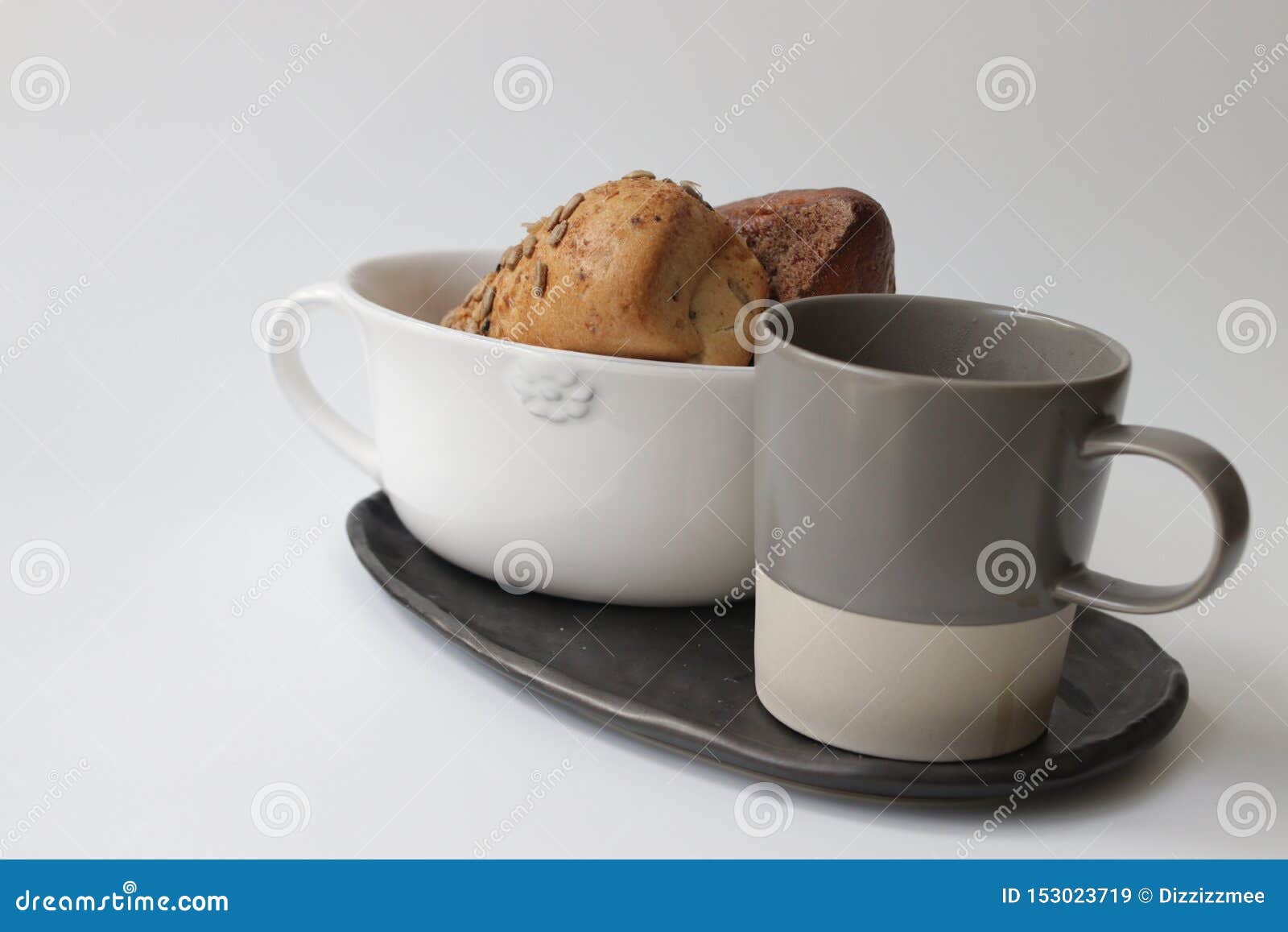 Breads and Hot Coffee stock image. Image of grain, healthy - 153023719