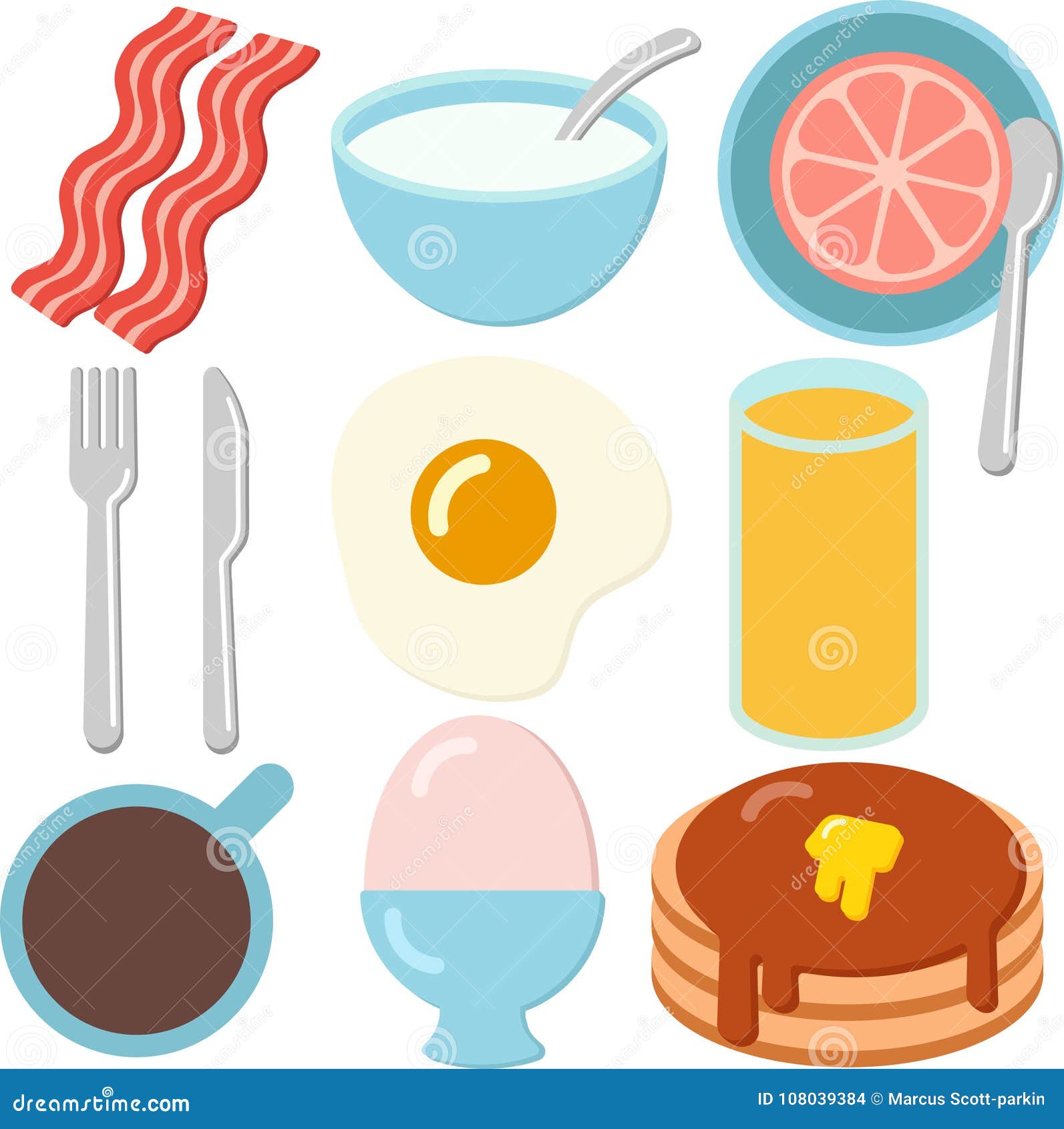 Breakfast Icons Set1 Stock Illustration | CartoonDealer.com #72474271