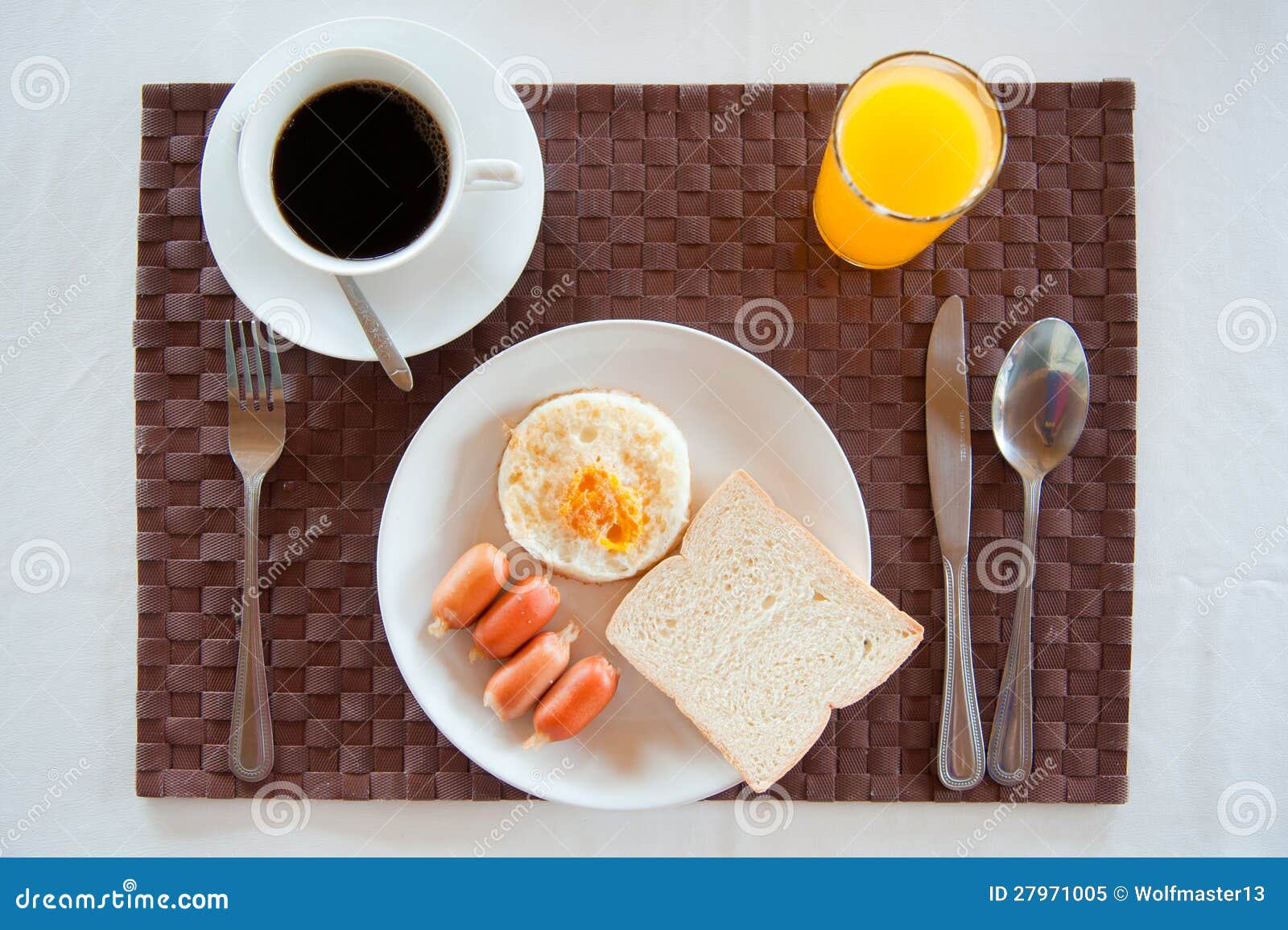 Set of breakfast tableware stock image. Image of breakfast - 27971005