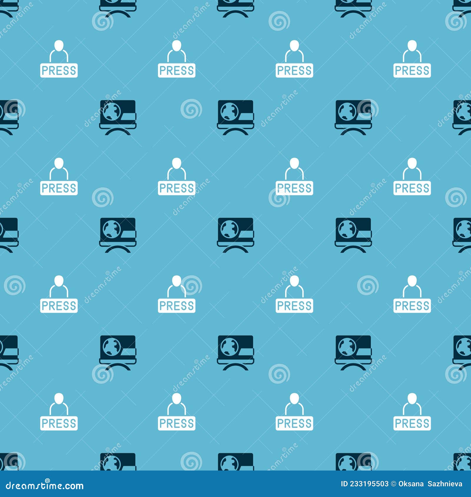 Set Breaking News and Journalist on Seamless Pattern. Vector Stock ...
