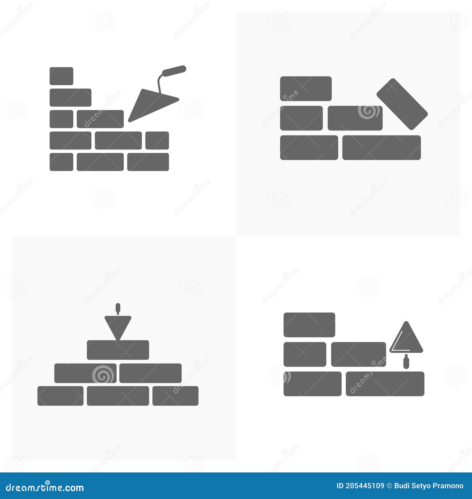 Set of Brick Icon Vector, Construction Simple Icon Template ...