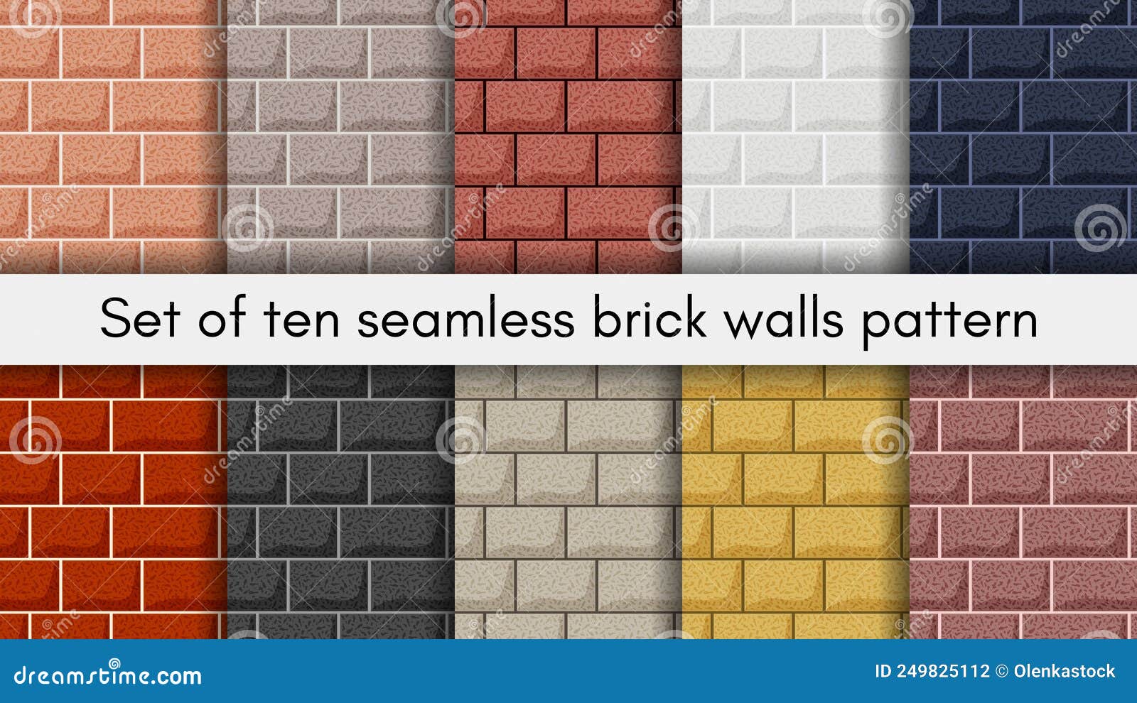 Set of Brick Walls of Different Colors Stock Vector - Illustration of ...