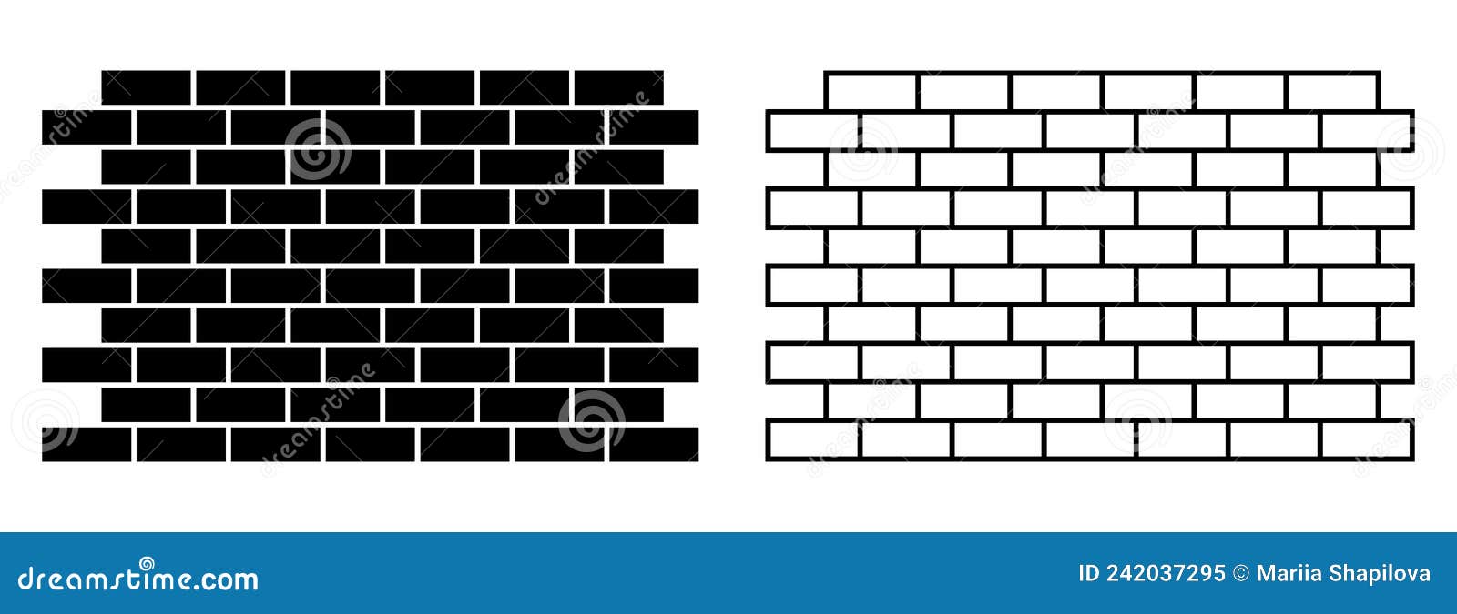 Set of bricks icons stock vector. Illustration of icon - 242037295