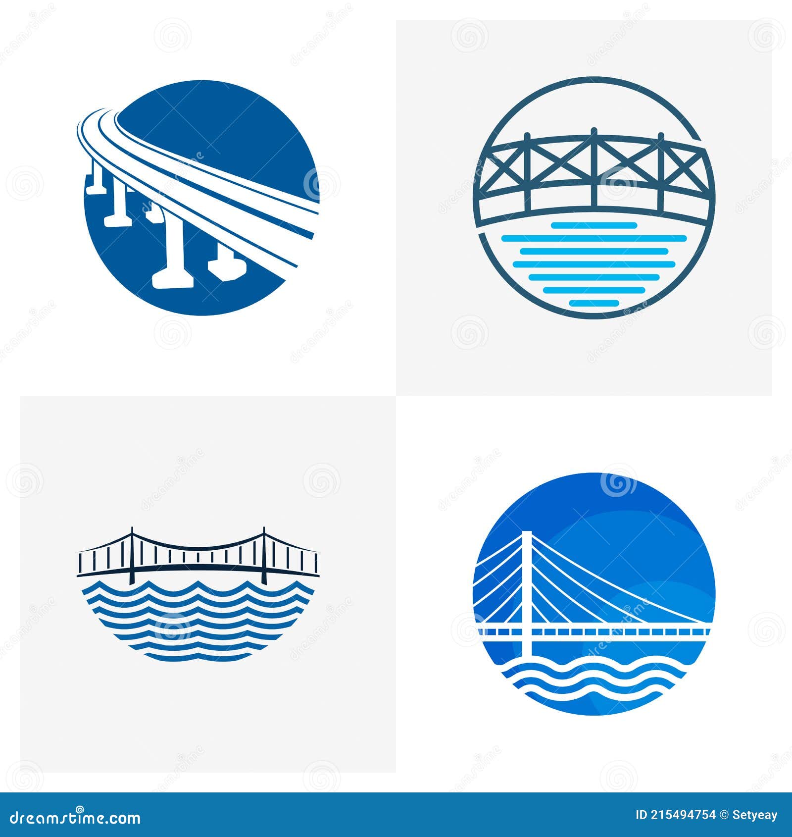 Set of Bridge Logo Design Vector Illustration, Creative Bridge Logo ...