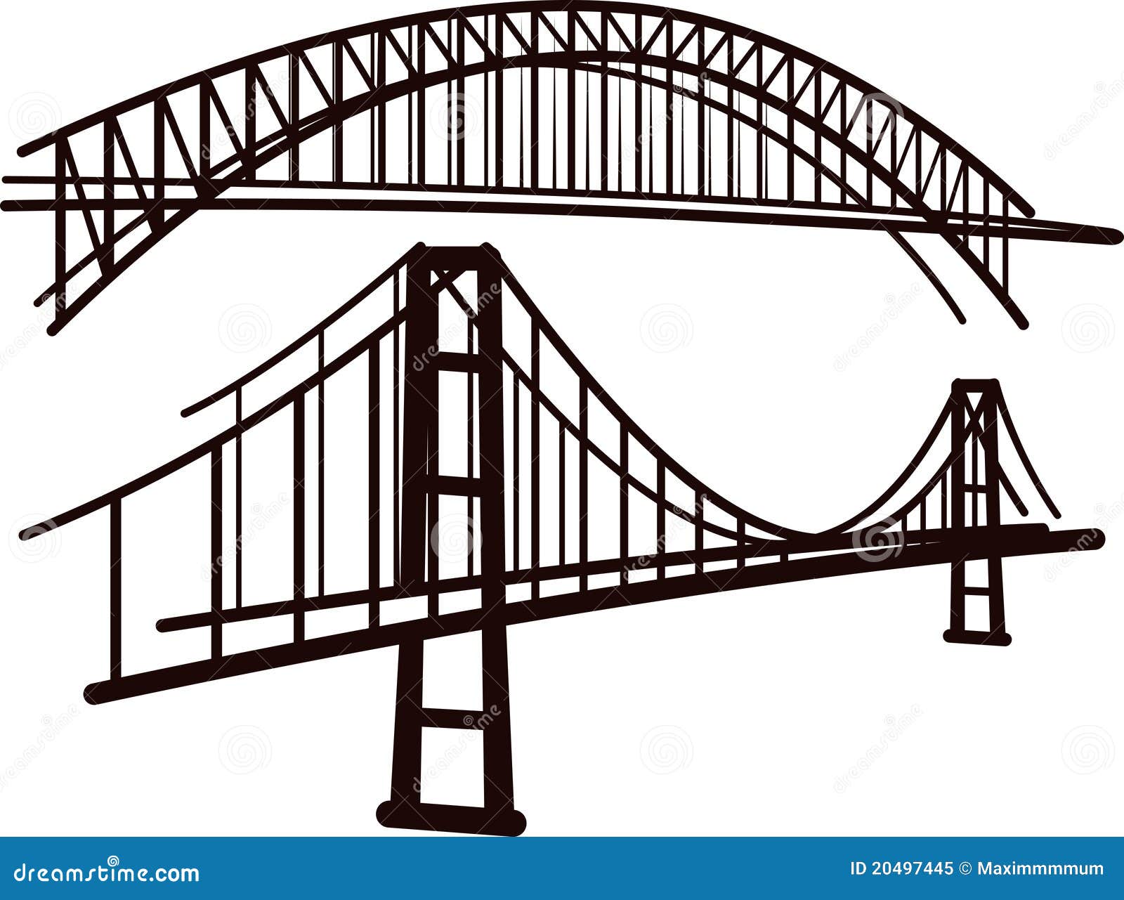 Set of bridges stock illustration. Illustration of landmark - 20497445