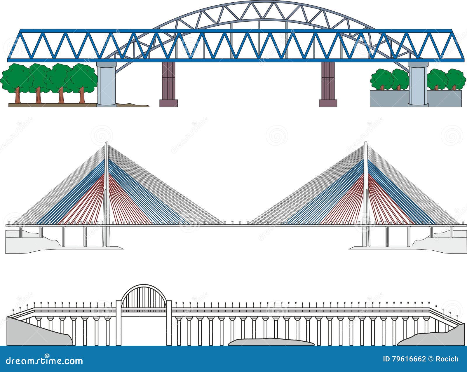 Set Of Bridges Royalty-Free Cartoon | CartoonDealer.com #20497445