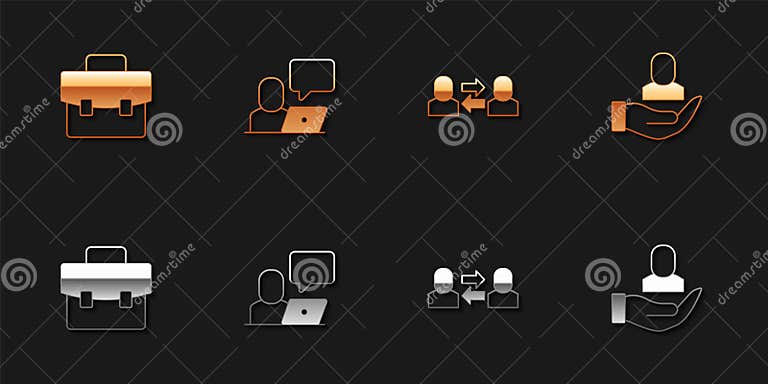 Set Briefcase, Freelancer, Exchange Work and Worker Icon. Vector Stock ...