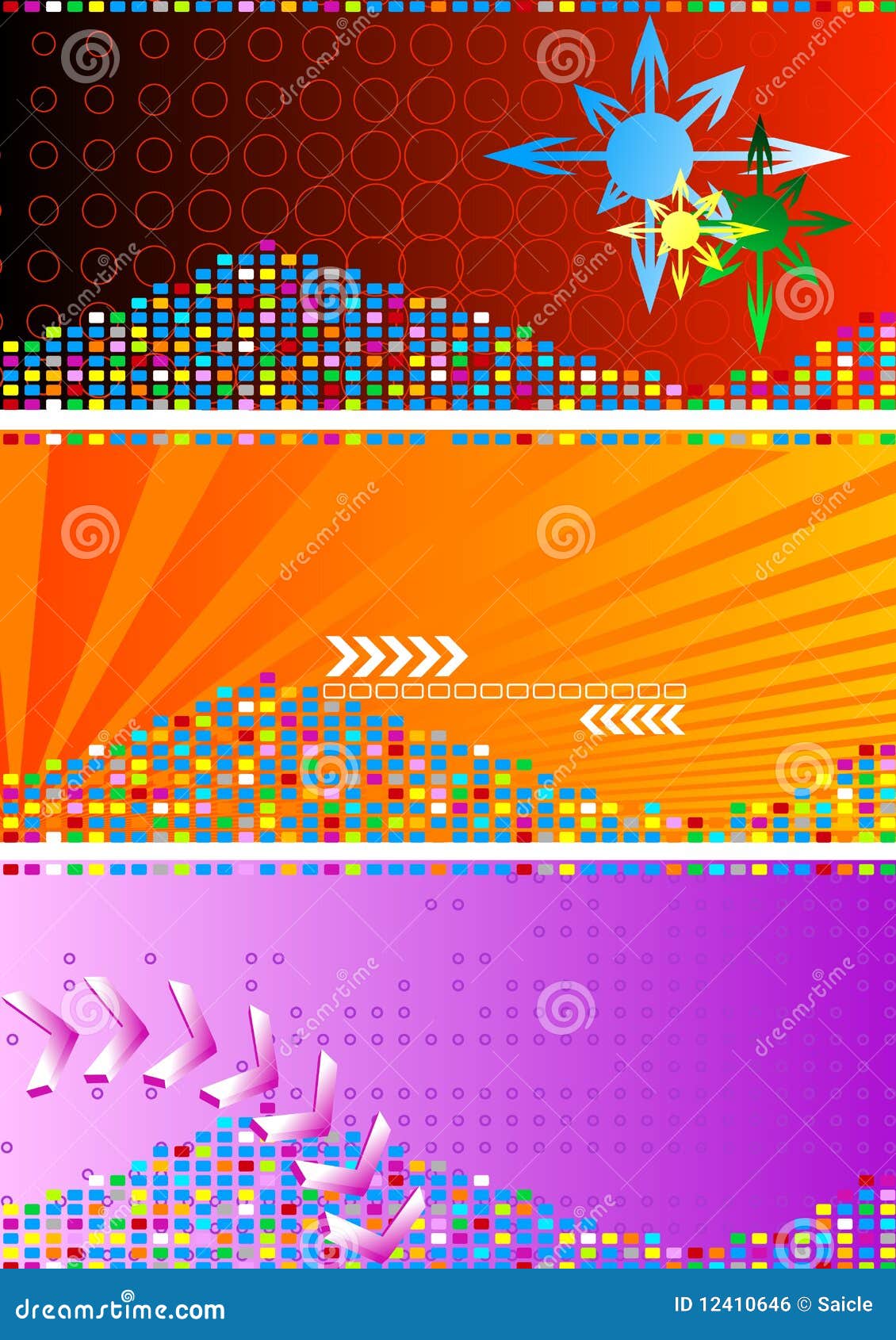 Set of Bright Abstract Banners Stock Vector - Illustration of abstract ...
