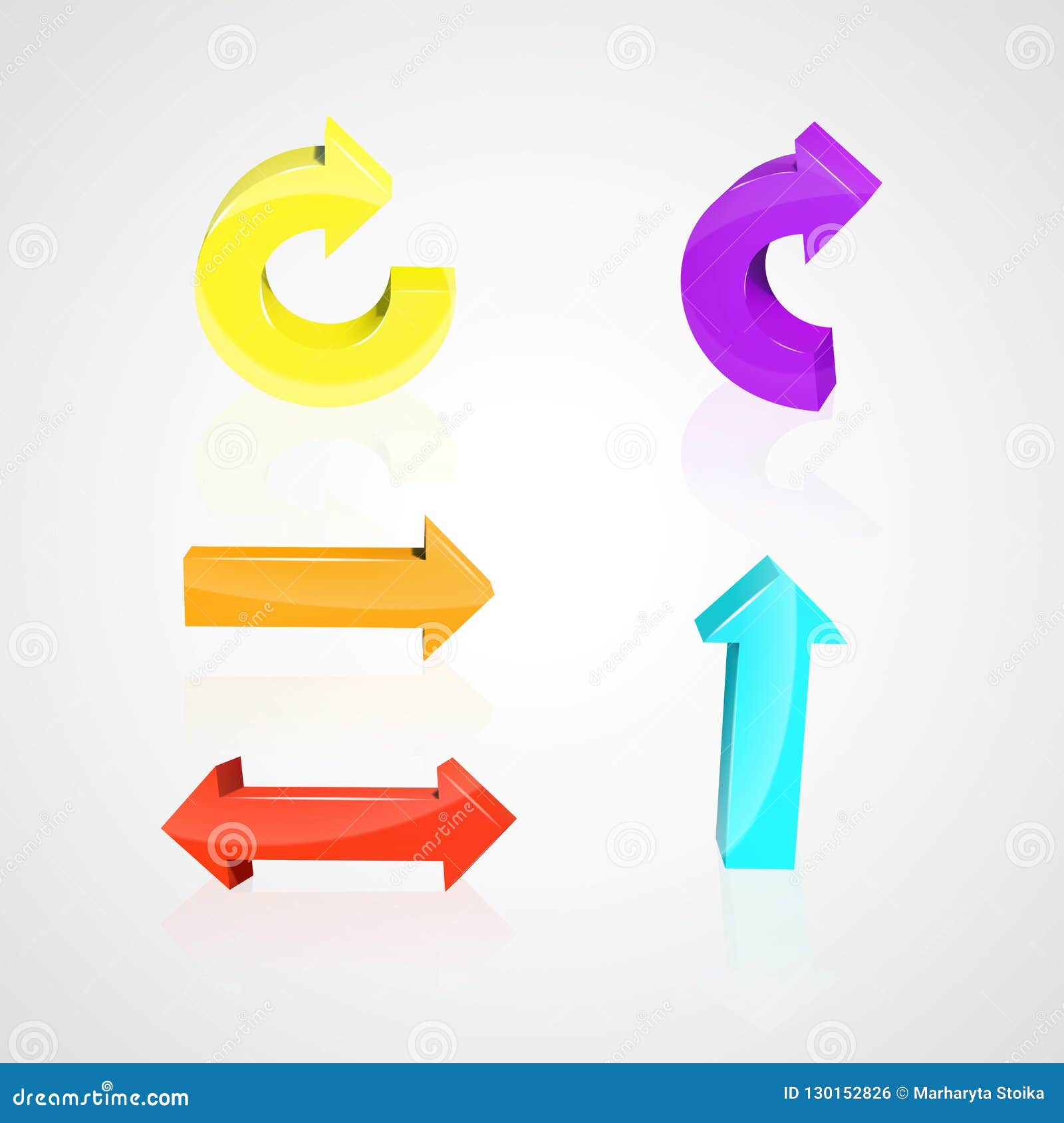 Set of bright arrows. stock vector. Illustration of isometric - 130152826