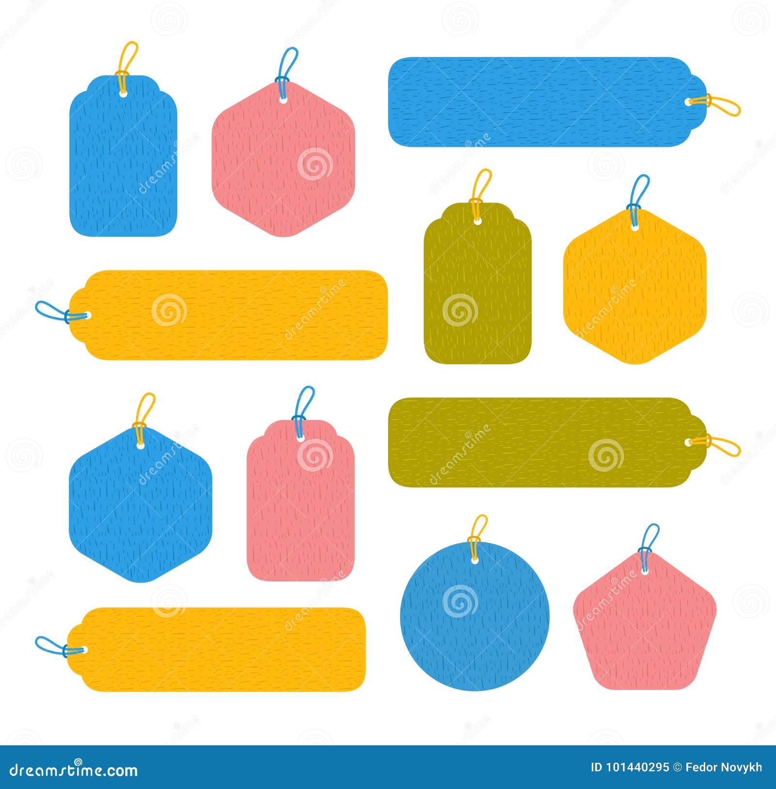 Set of bright blank tags stock vector. Illustration of vector - 101440295
