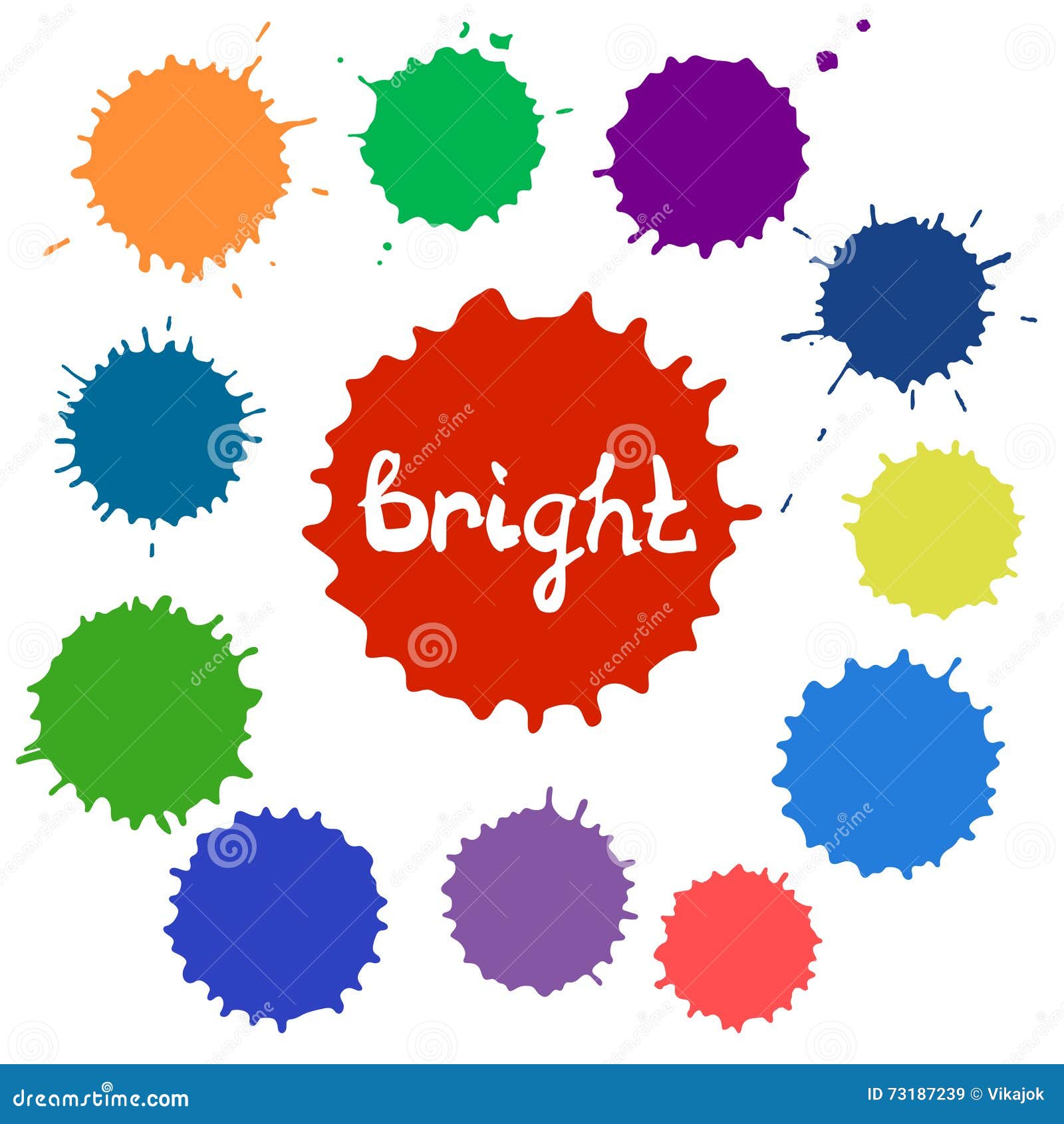 Set of bright color spots stock vector. Illustration of yellow - 73187239