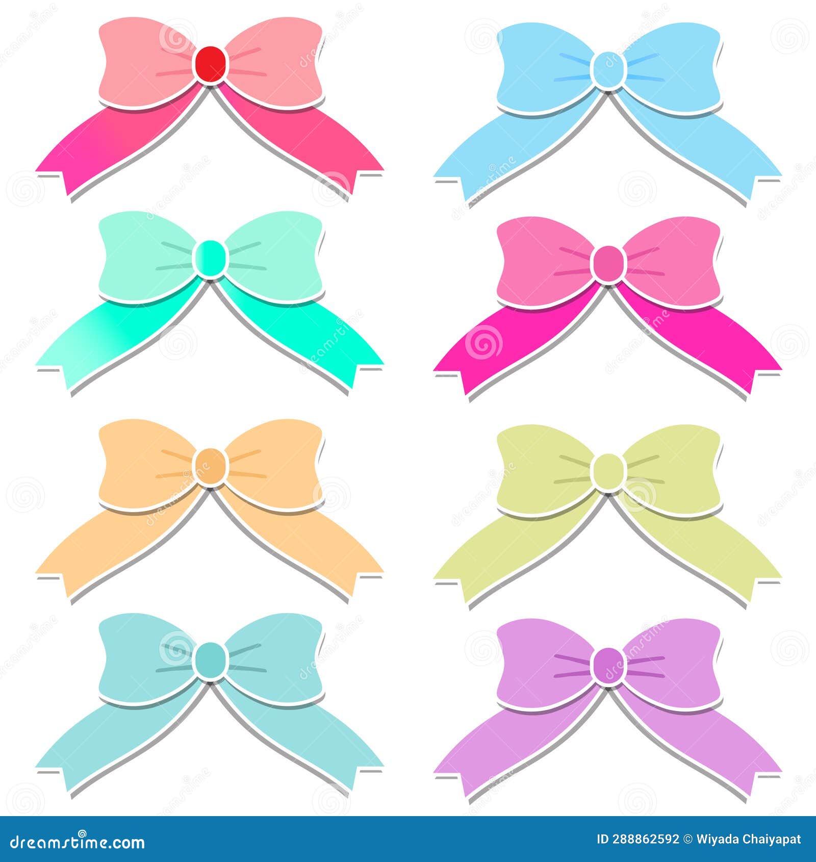 Set of bright colored bows stock illustration. Illustration of bright ...