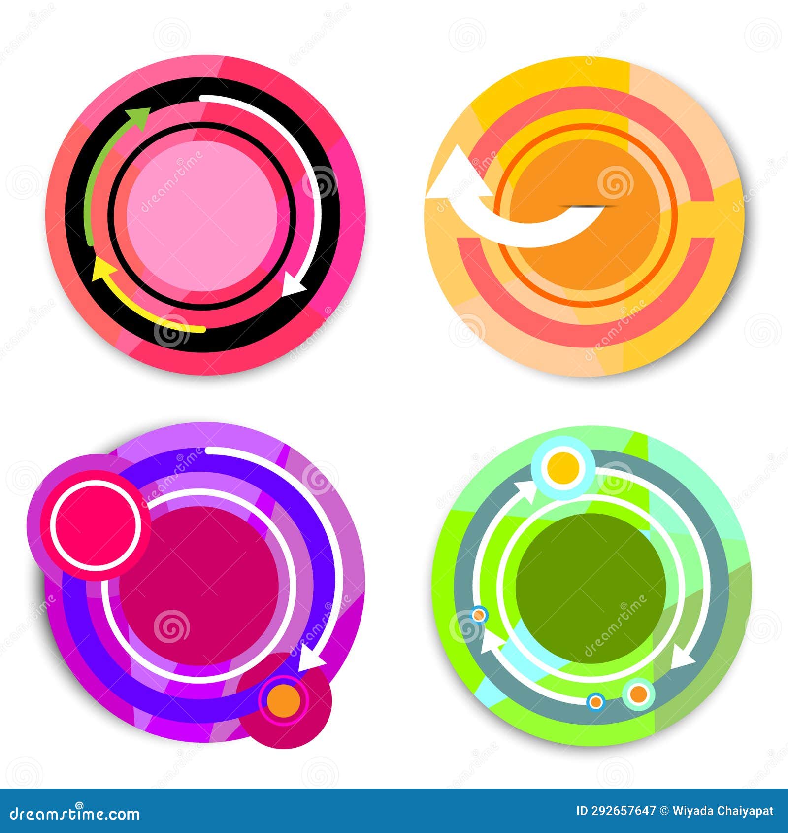 Set of Bright Colored Circle Banners Stock Vector - Illustration of ...