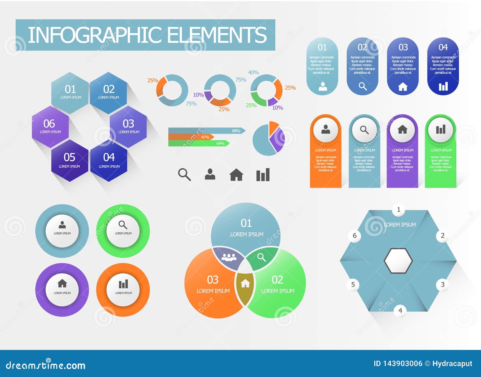 A Set of Infographic Elements Stock Vector - Illustration of banner ...