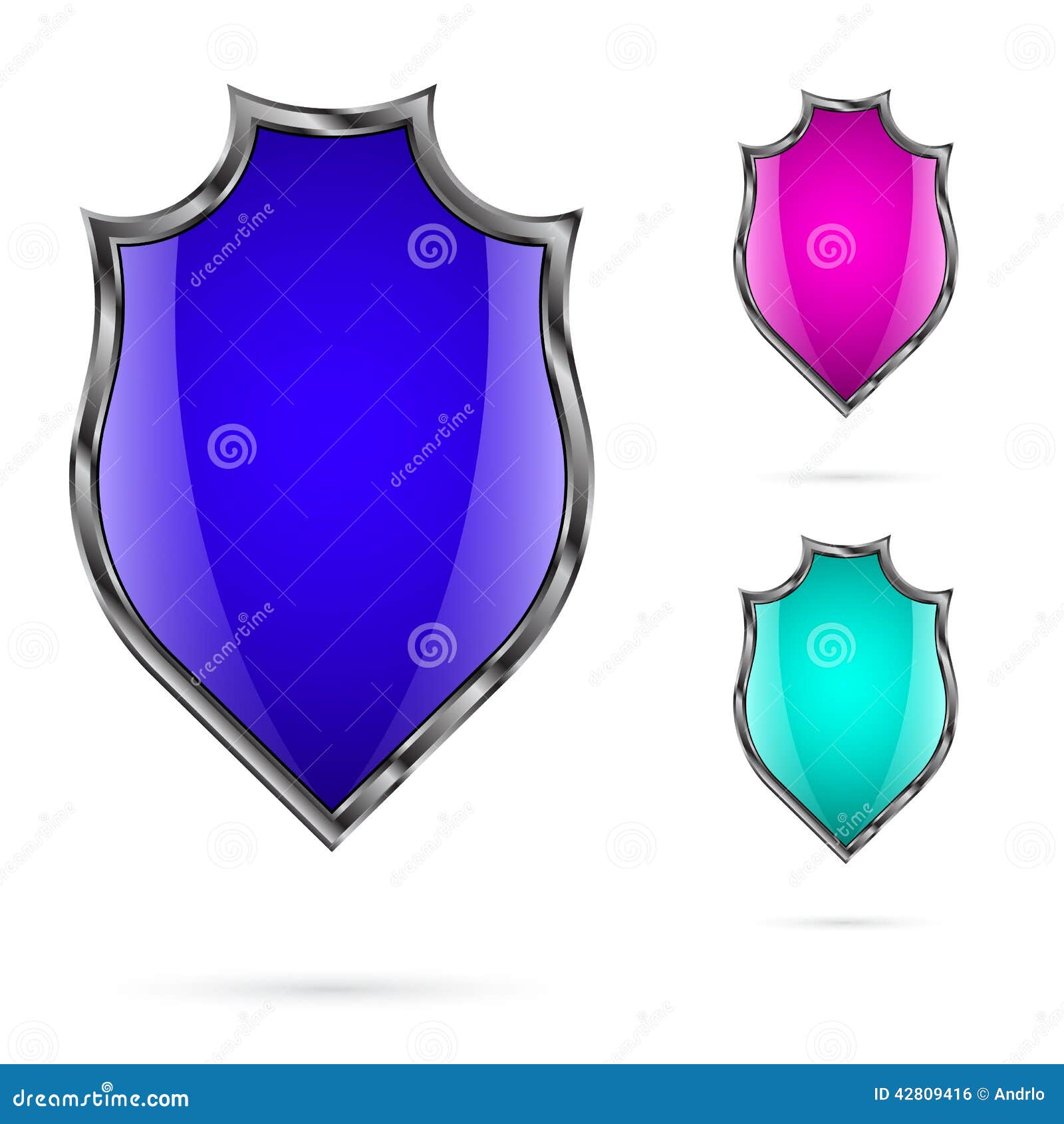 Set of Bright Colored Shields for Your Design Which is Placed on a ...