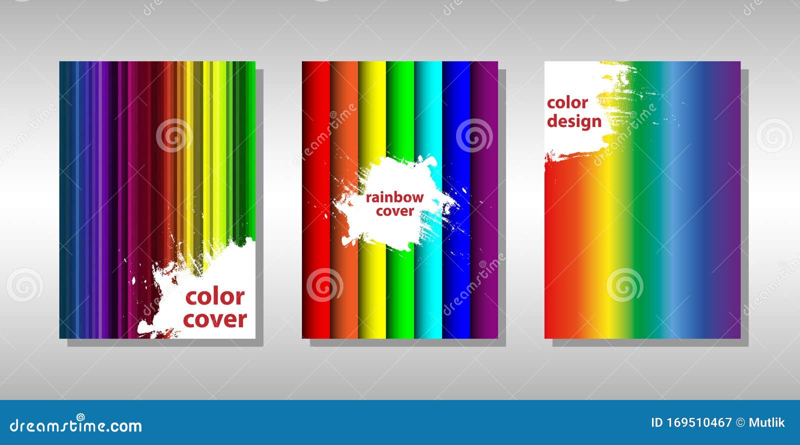 A Set of Bright Colorful Covers in Rainbow Colors for Your Projects ...