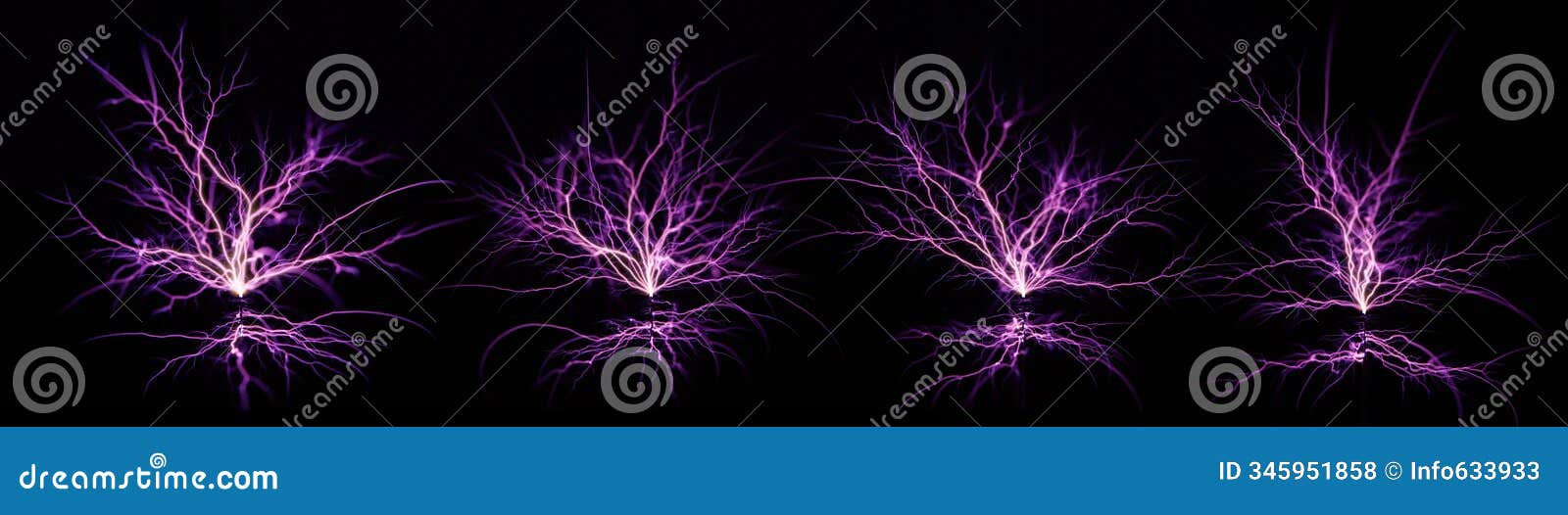 Set of Bright Electric Lightning Emanates from Electric Coils in the ...