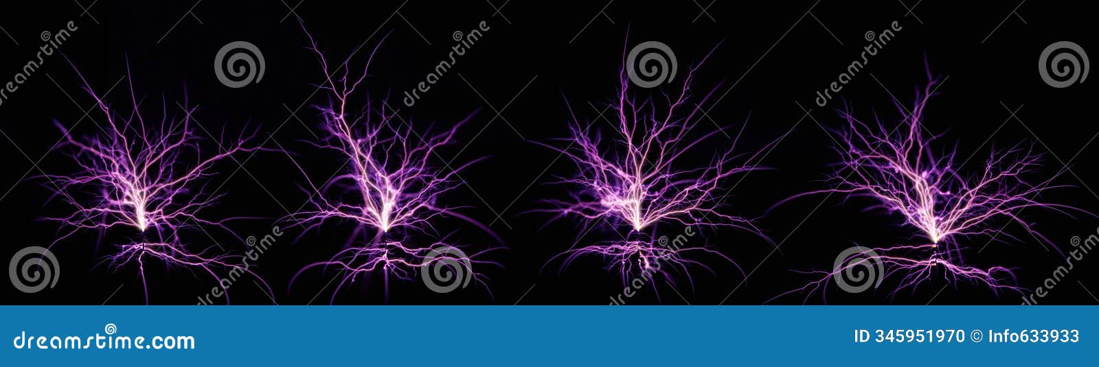 Set of Bright Electric Lightning Emanates from Electric Coils in the ...