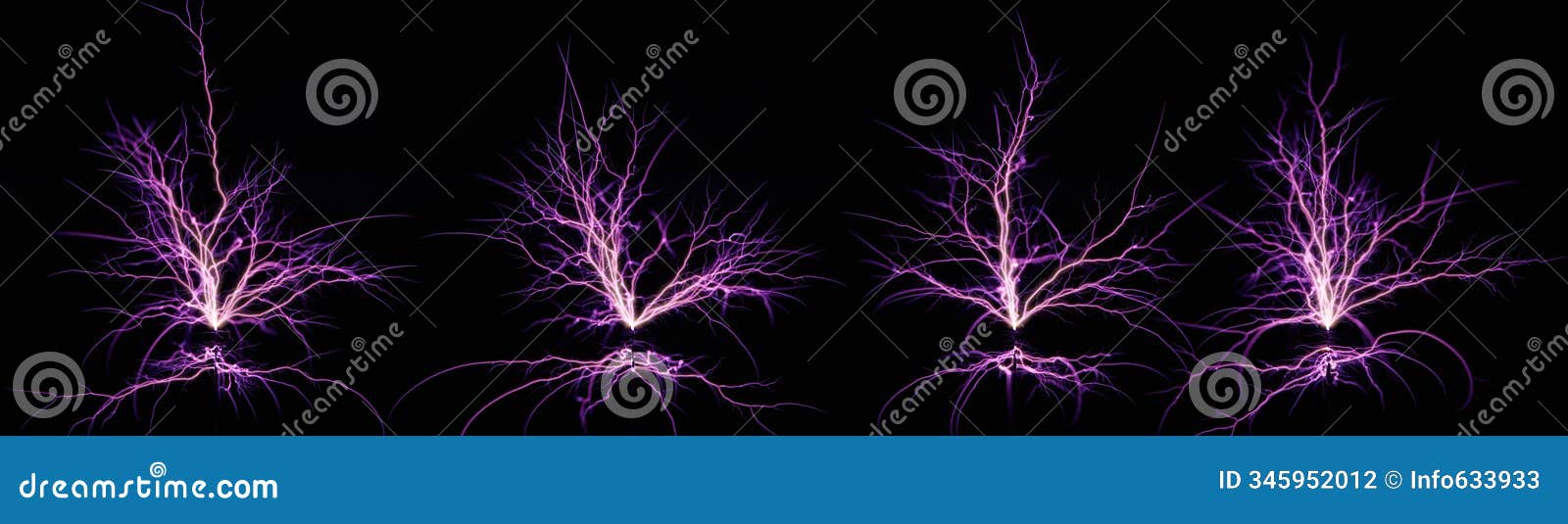 Set of Bright Electric Lightning Emanates from Electric Coils in the ...