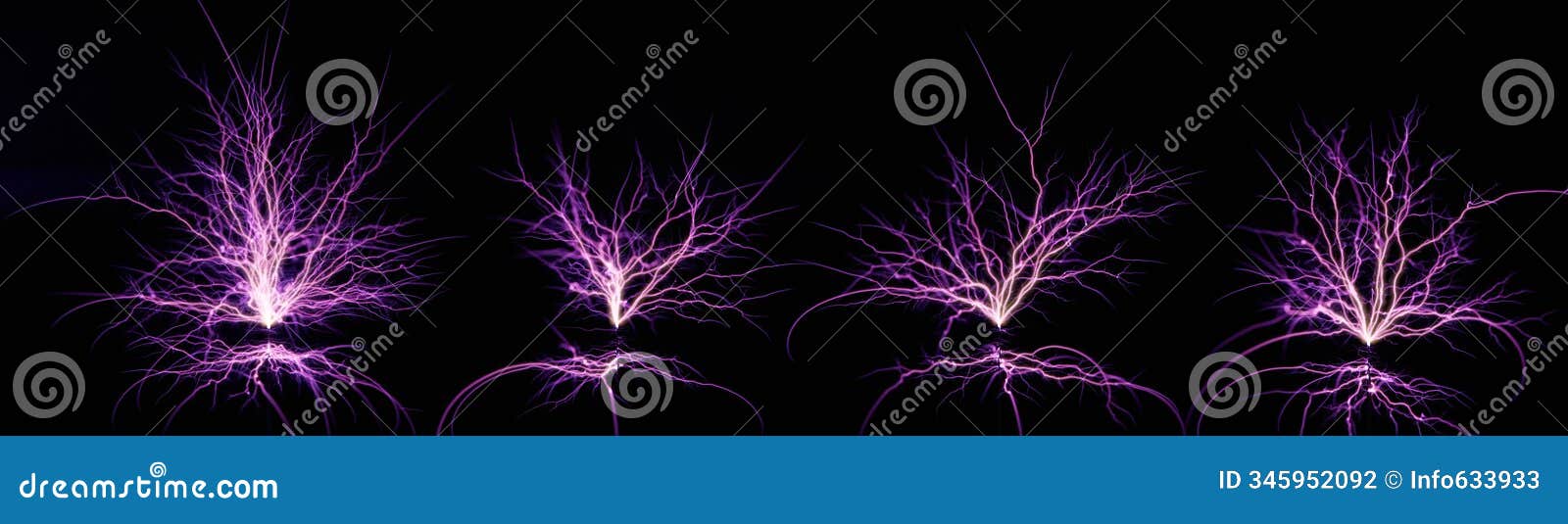 Set of Bright Electric Lightning Emanates from Electric Coils in the ...