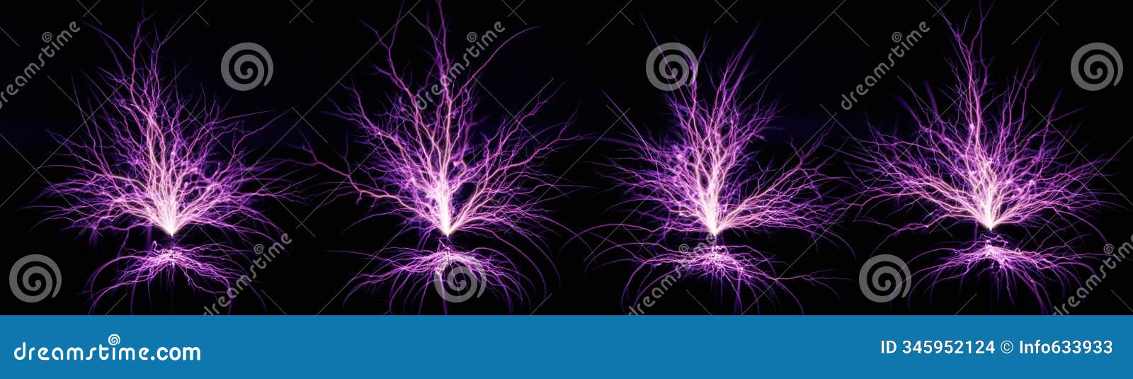 Set of Bright Electric Lightning Emanates from Electric Coils in the ...