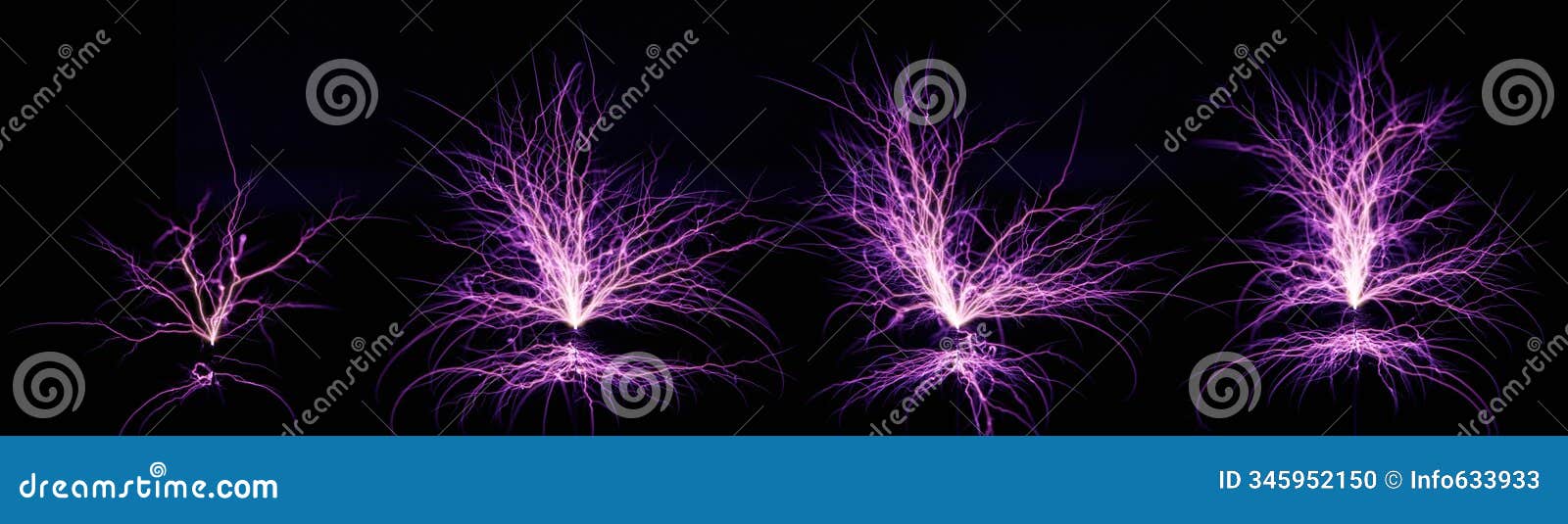 Set of Bright Electric Lightning Emanates from Electric Coils in the ...