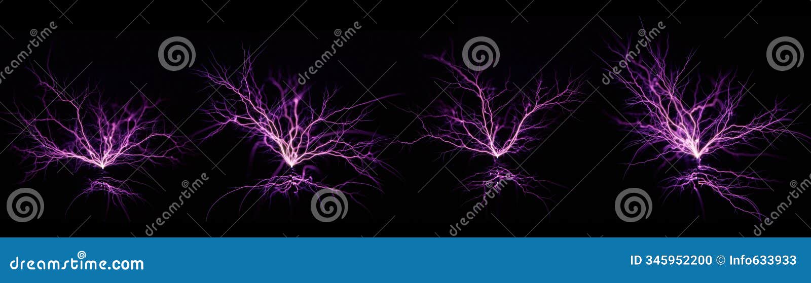 Set of Bright Electric Lightning Emanates from Electric Coils in the ...