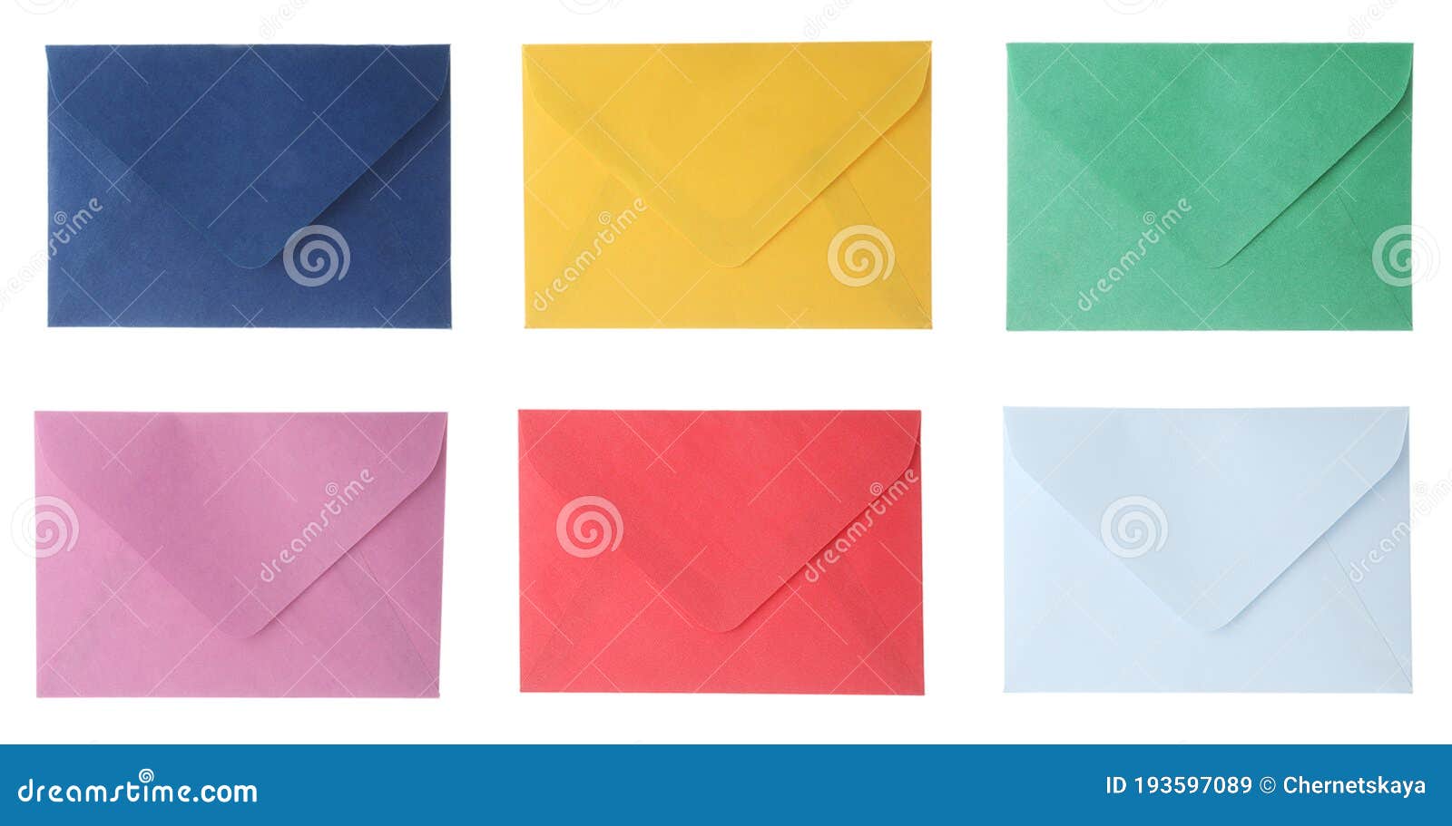 Set of Bright Envelopes on Background, Banner Design Stock Image ...