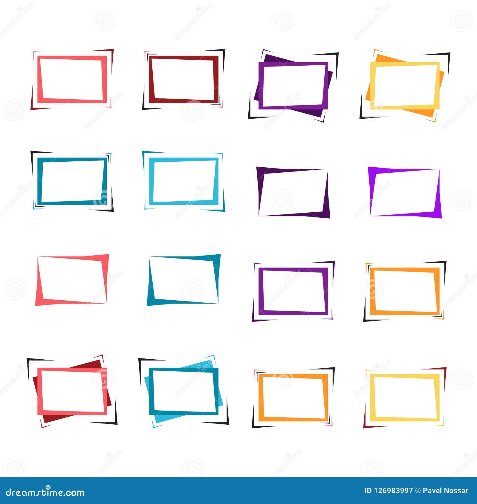 Set of Bright Frames for Text or Banner. Stock Vector - Illustration of ...