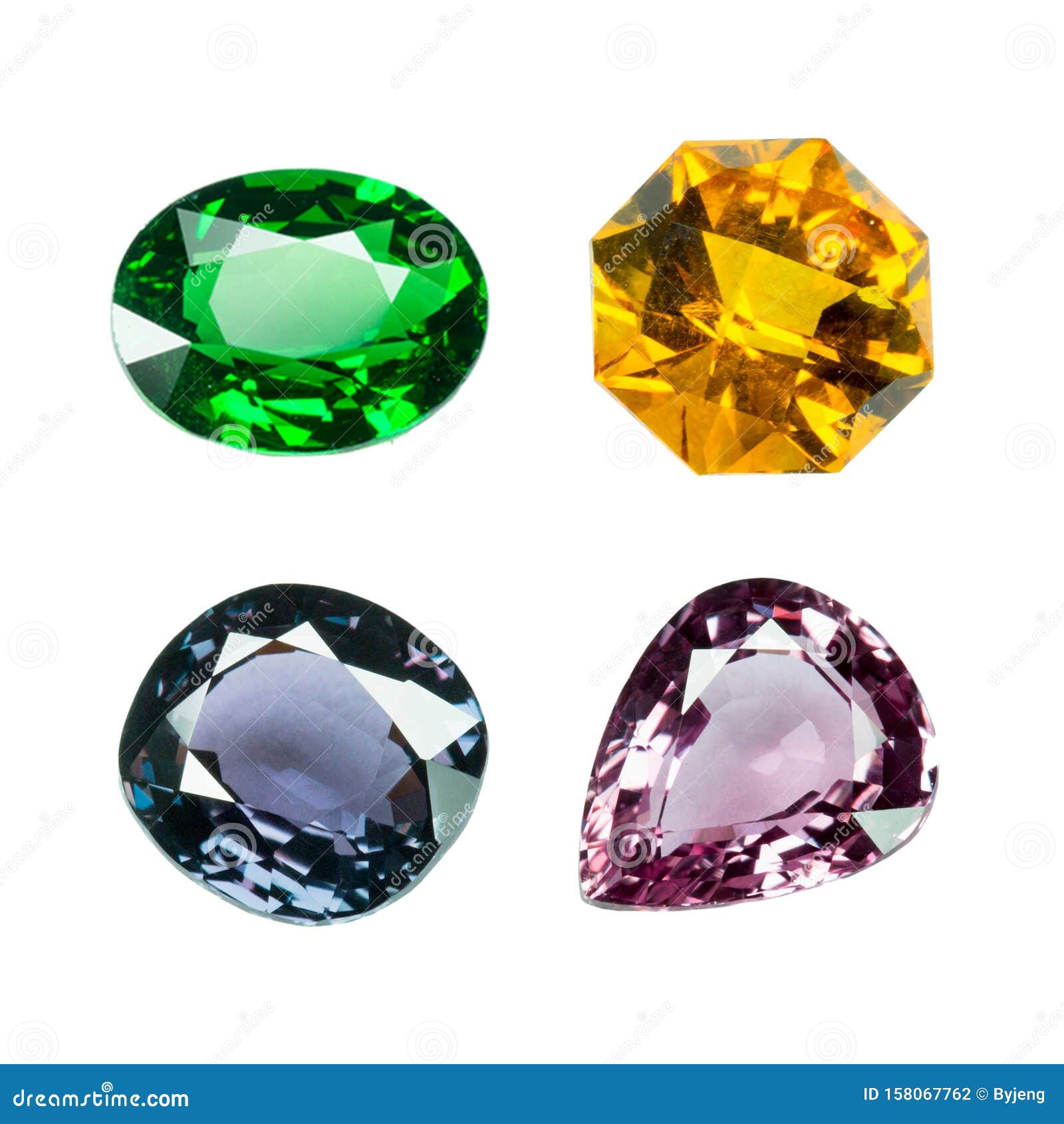 Bright Gems on a White Background Stock Photo - Image of jewelry ...