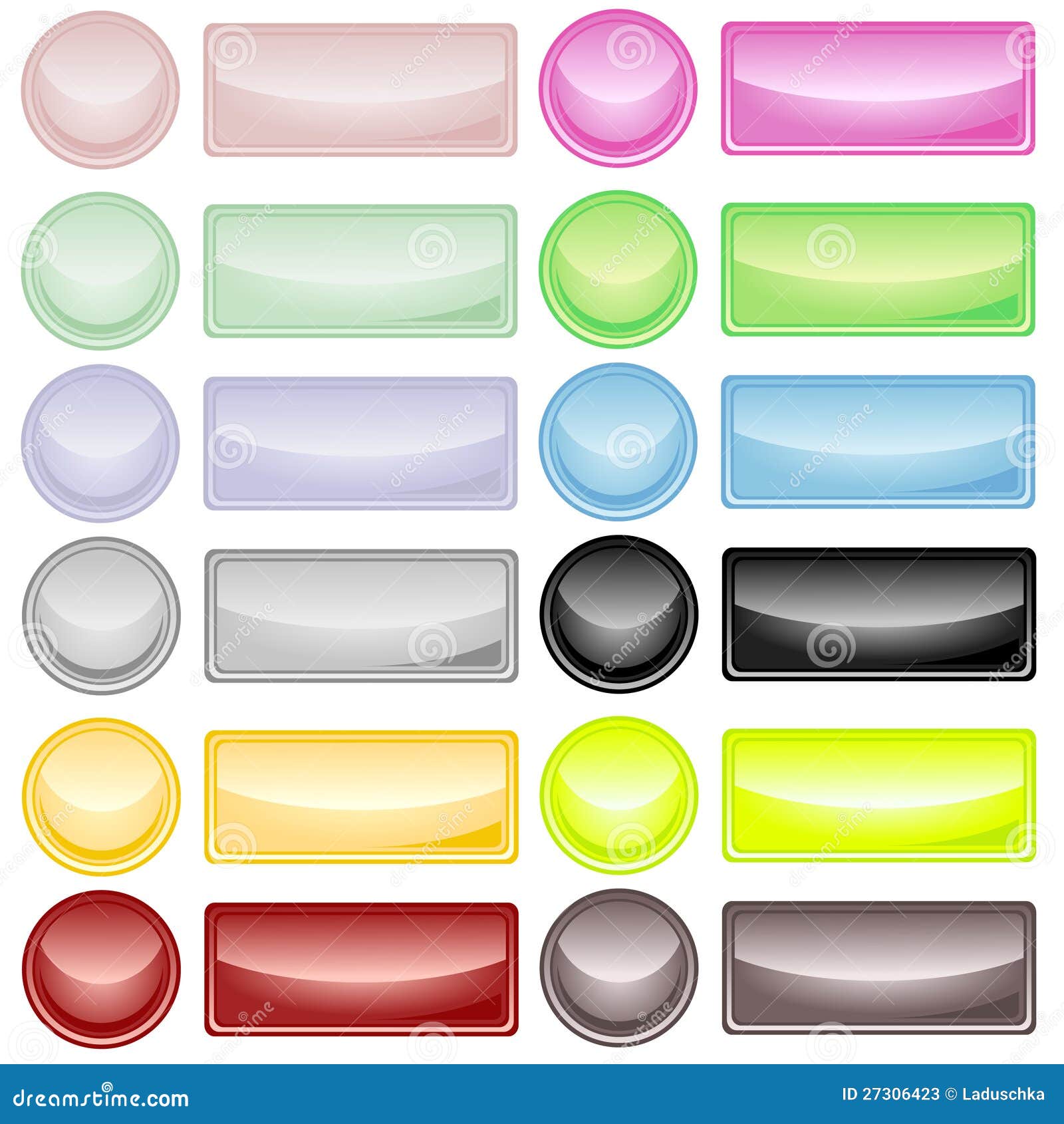 Set of Bright Glossy Buttons Stock Vector - Illustration of colors ...