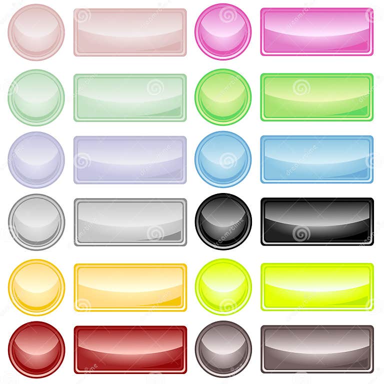 Set of Bright Glossy Buttons Stock Vector - Illustration of colors ...