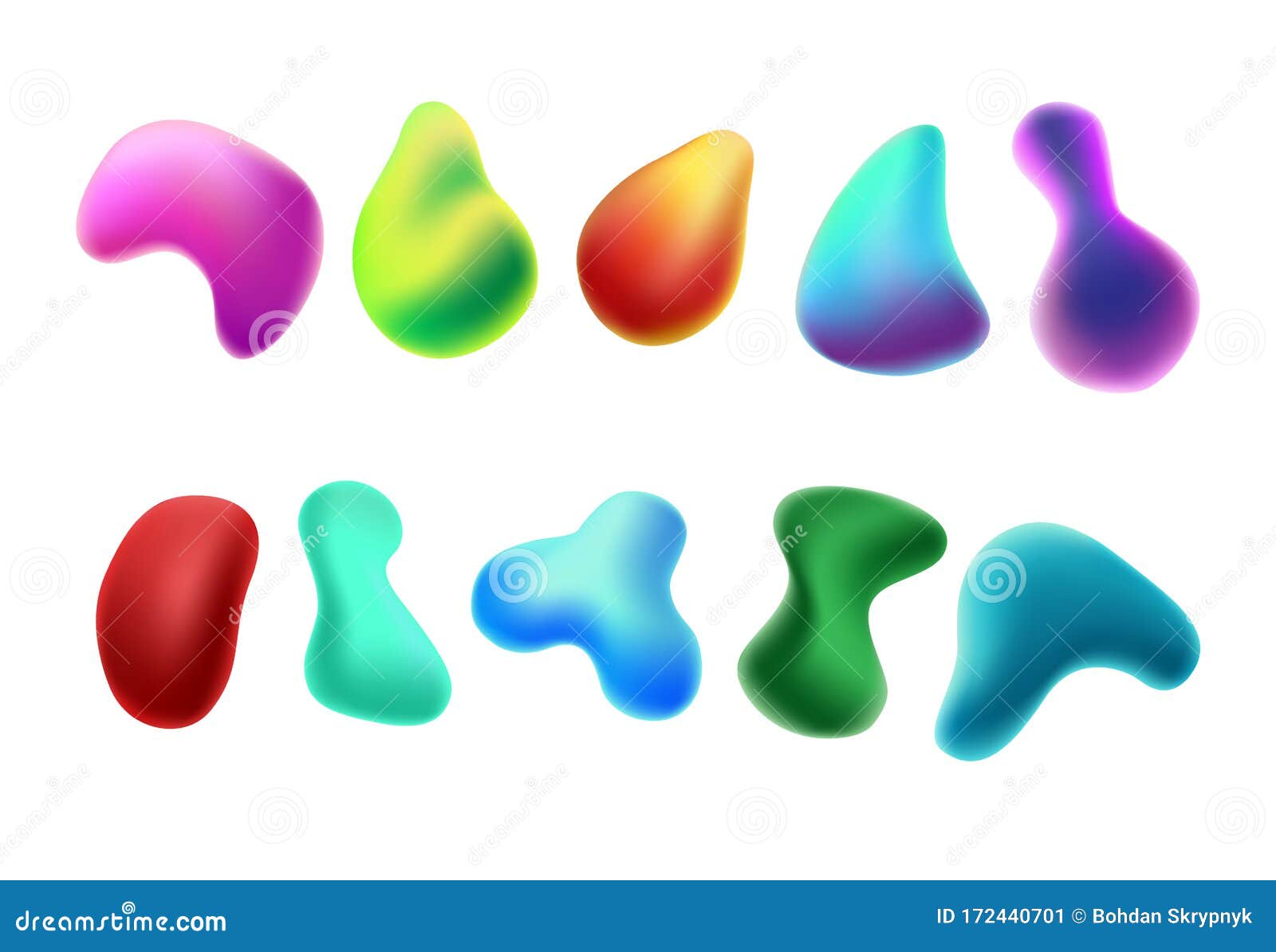 Set of Bright Gradients of Different Shapes. Stock Vector ...