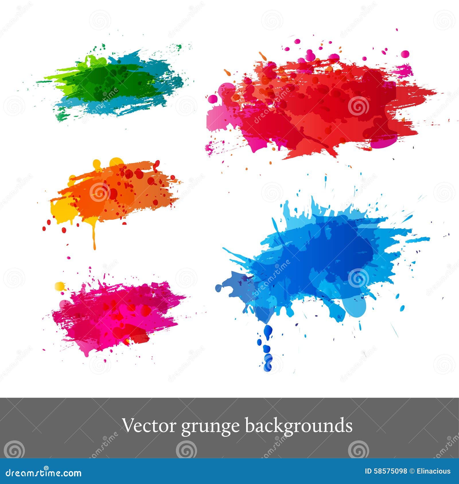 Set of Bright Grunge Backgrounds. Stock Vector - Illustration of doodle ...