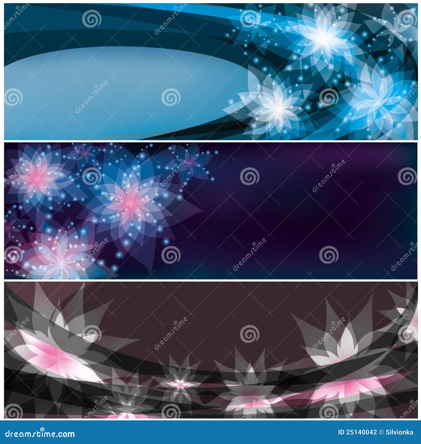 Horizontal Floral Banner With Sakura Branches. Poster, Card For ...