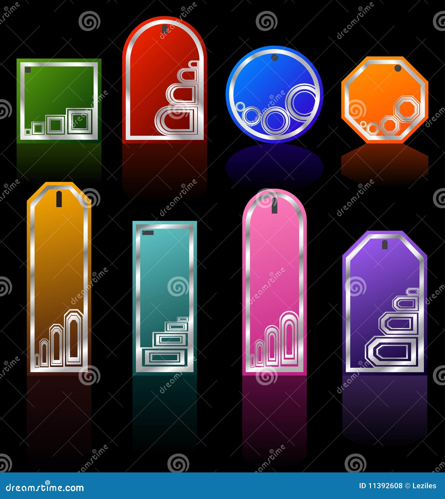 Set of bright labels stock vector. Illustration of turquoise - 11392608