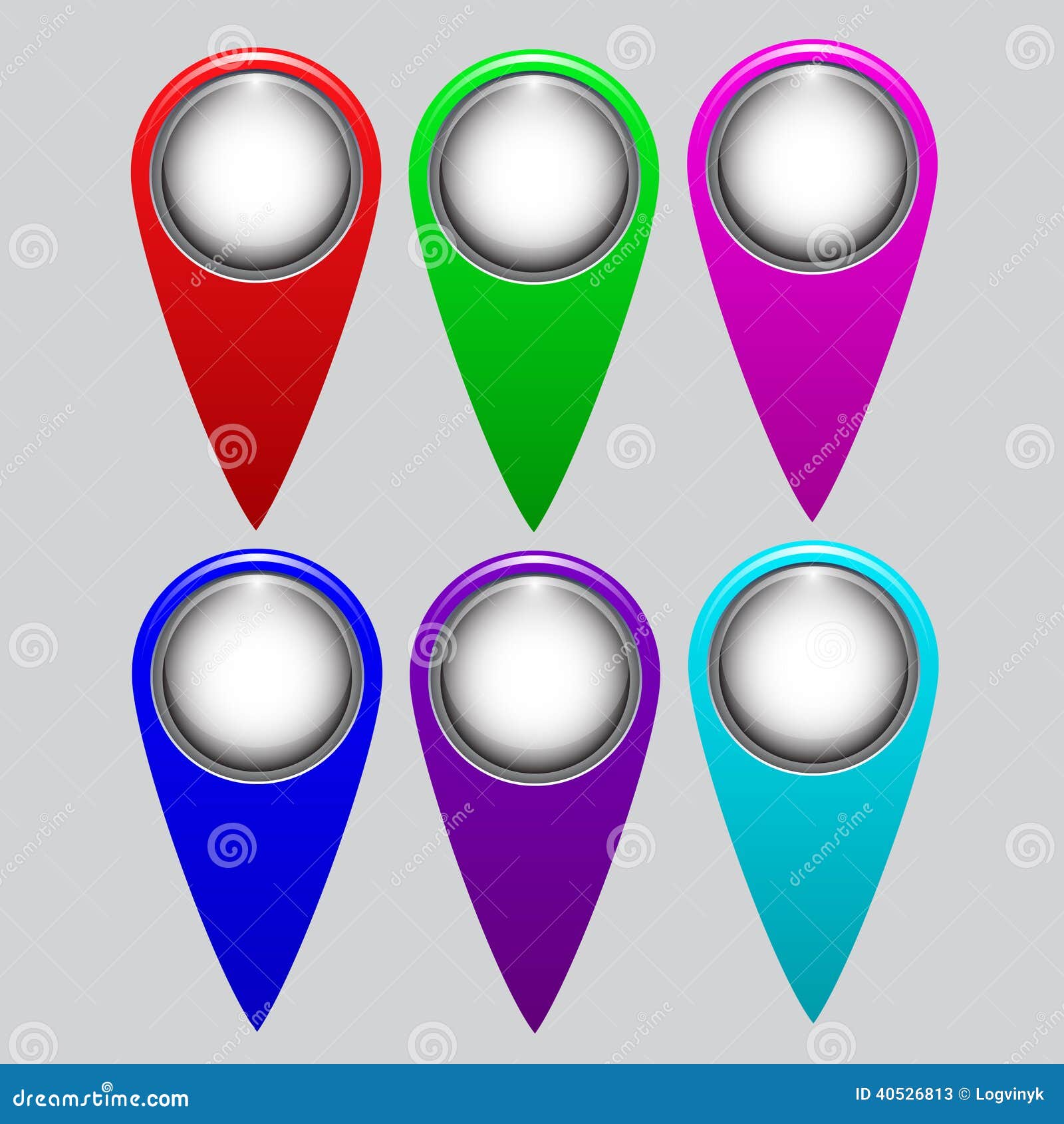 Set of bright map pointers stock illustration. Illustration of ...