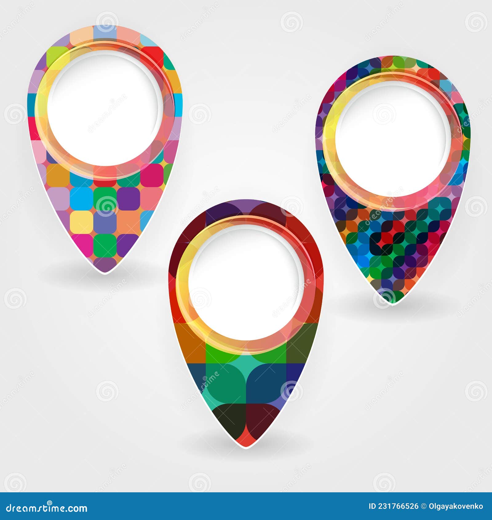 Set of Bright Map Pointers, Marker Icons. Vector Stock Vector ...