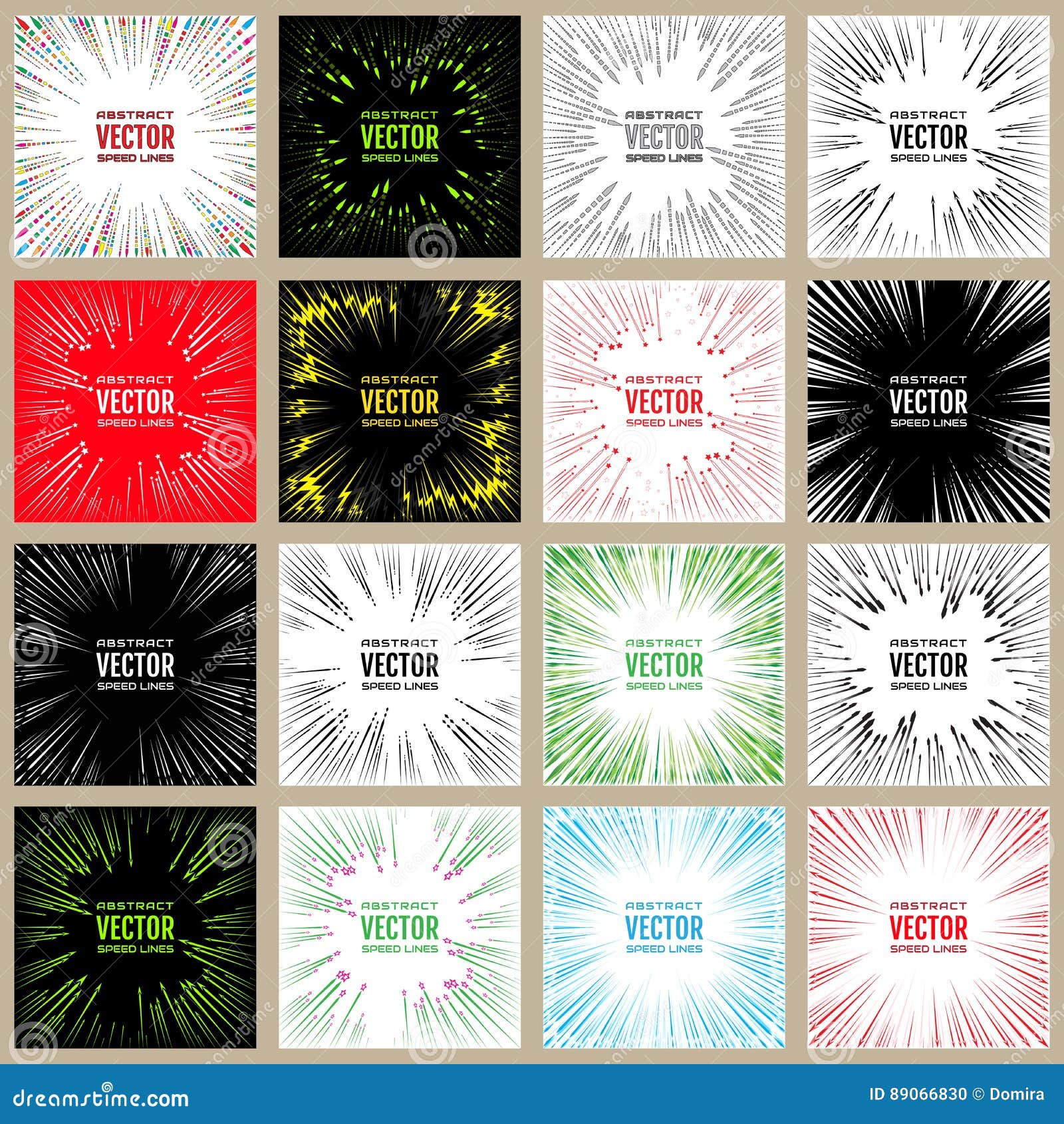 Set of Bright Multicolor Festive Speed Line. Effect Power Explosion ...