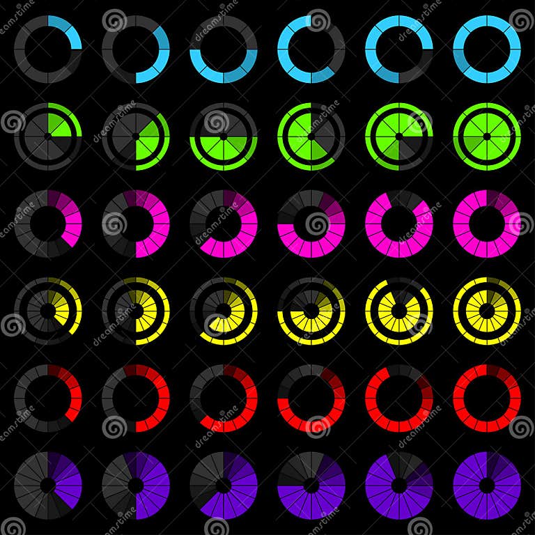 Set of Bright Progress Indicators for the Web Stock Vector ...