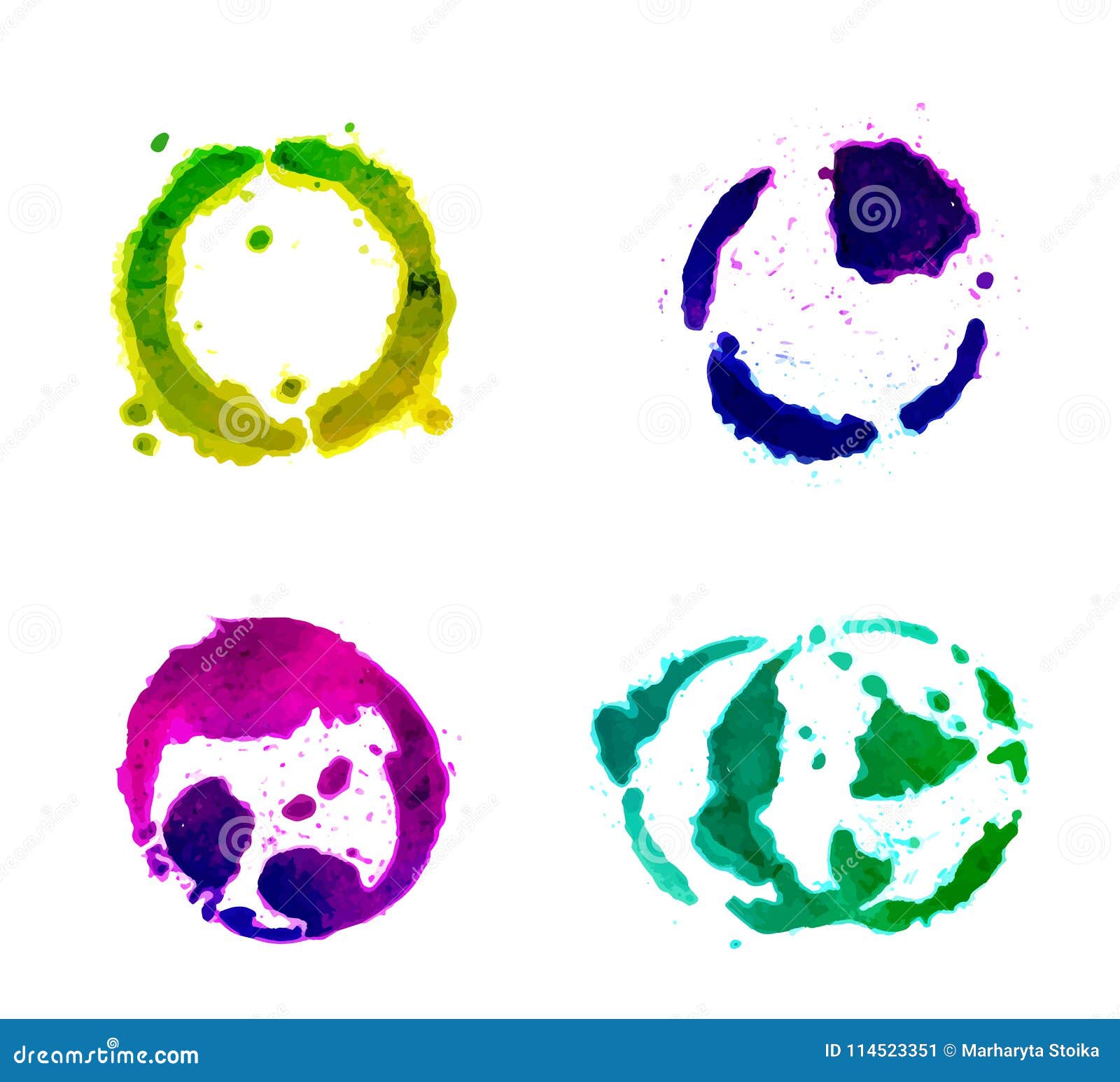 A Set of Bright Round Spots. Stock Vector - Illustration of frame ...